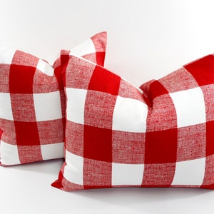 CHRISTMAS Pillow Cover, Red Buffalo Check Pillow, Red Throw Pillow, Red ...