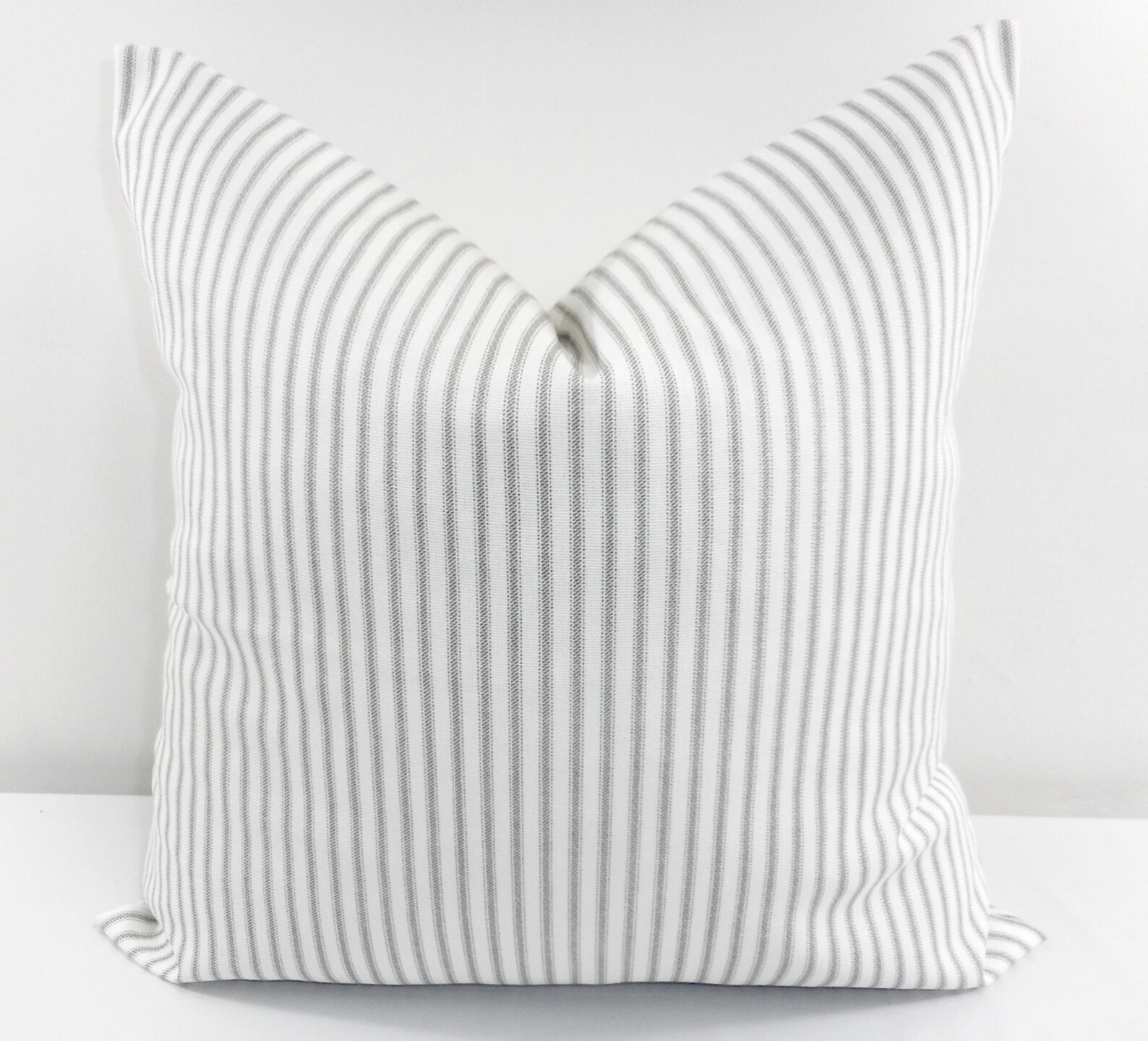 Grey Ticking Stripe. Pillow Cover. Grey Stripe. Grey Classic - Etsy