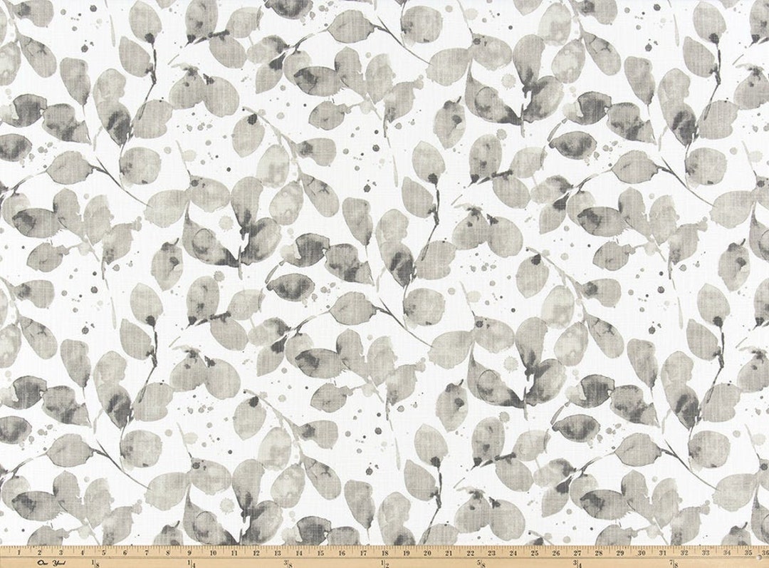 Grey Print Fabric. Premier Prints. Grove Iron Canvas . Grey and White ...
