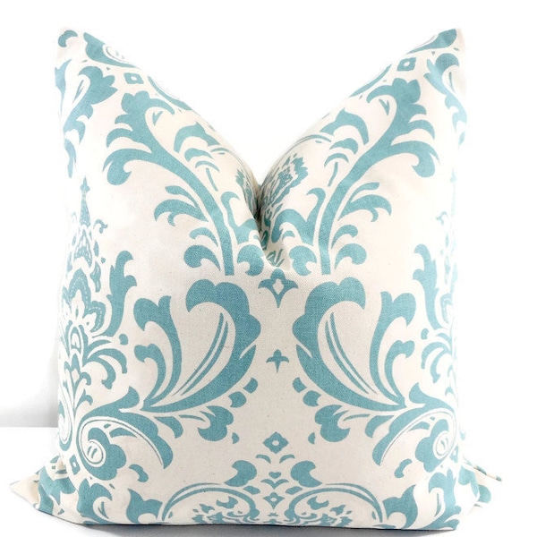 Blue Damask Pillow - Etsy