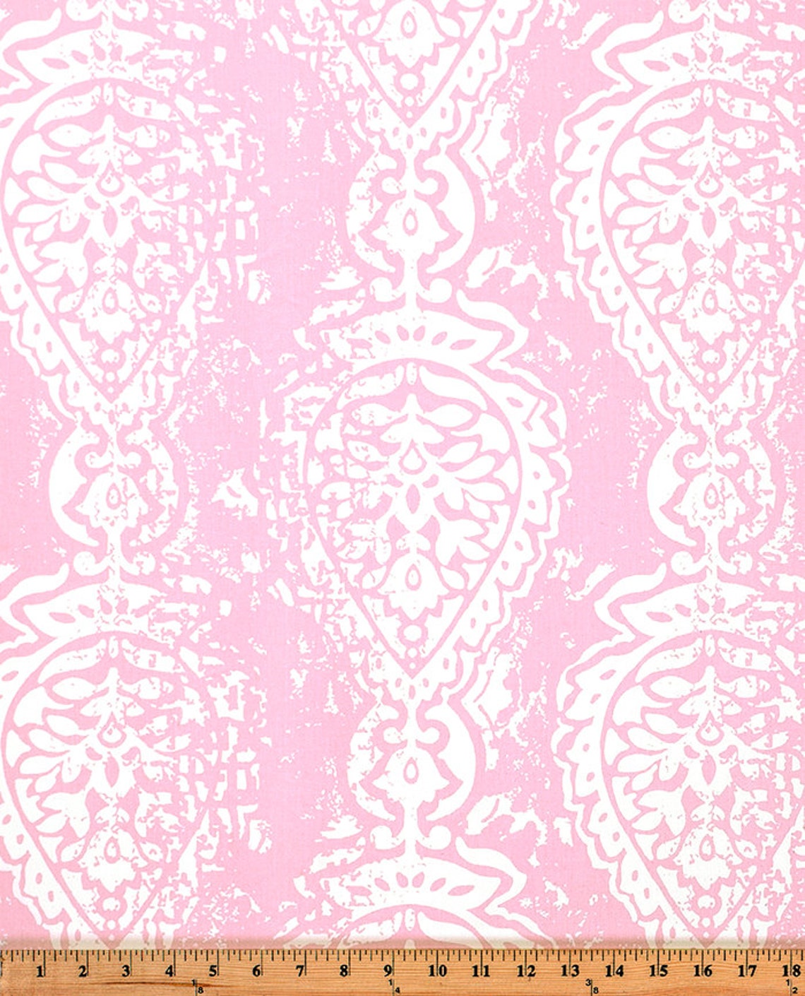 Pink Valance. Manchester Bella Damask Twill Curtain. Pink & White ...