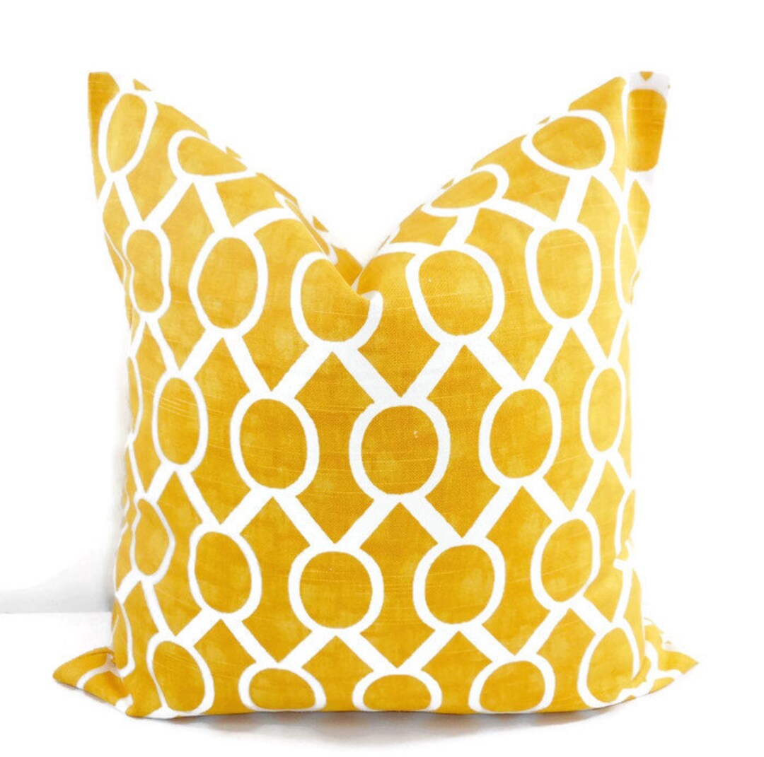 Yellow Pillow Cover. Corn Yellow and White Sham Cover. Sydney Pillow ...