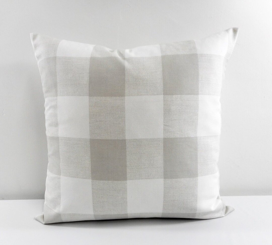 FARMHOUSE DECOR GREY Buffalo Check Pillow. Sofa Pillow. French Grey ...