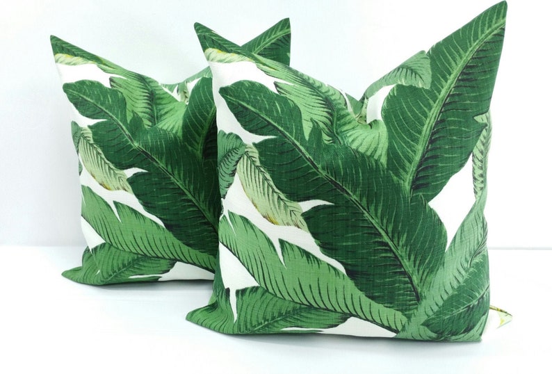 Palm Pillow Cover. Green Pillow cover. Indoor outdoor. Set of | Etsy
