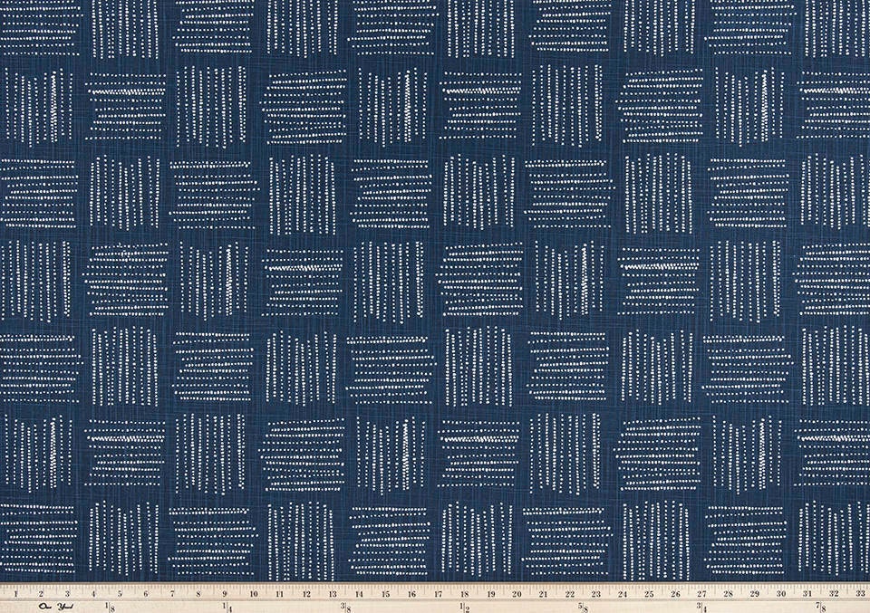 Italian Denim Blue in Brave Print. Blue and White Premier Prints. Slub ...