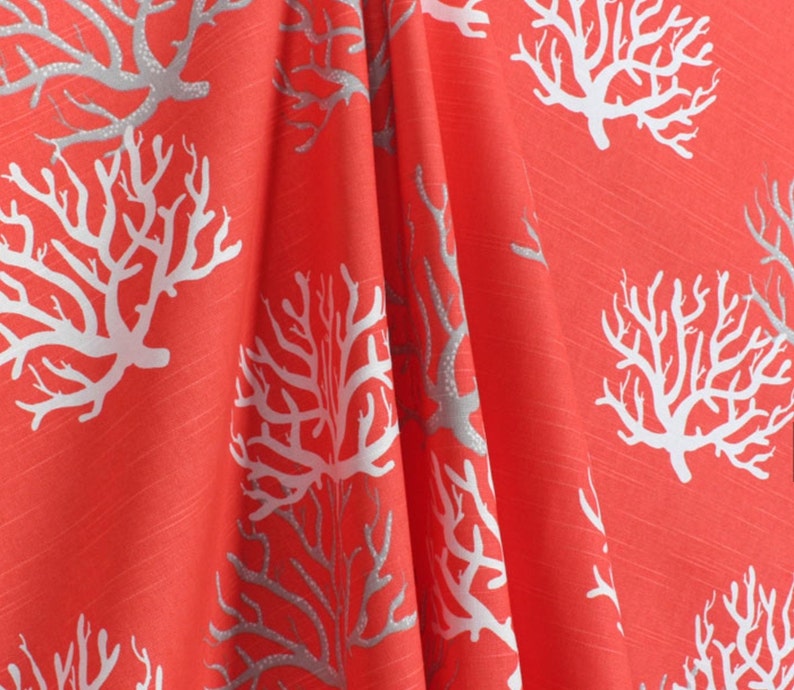 Coral Curtain. 2 Panel Curtain. Coral. Window Treatment.set of | Etsy