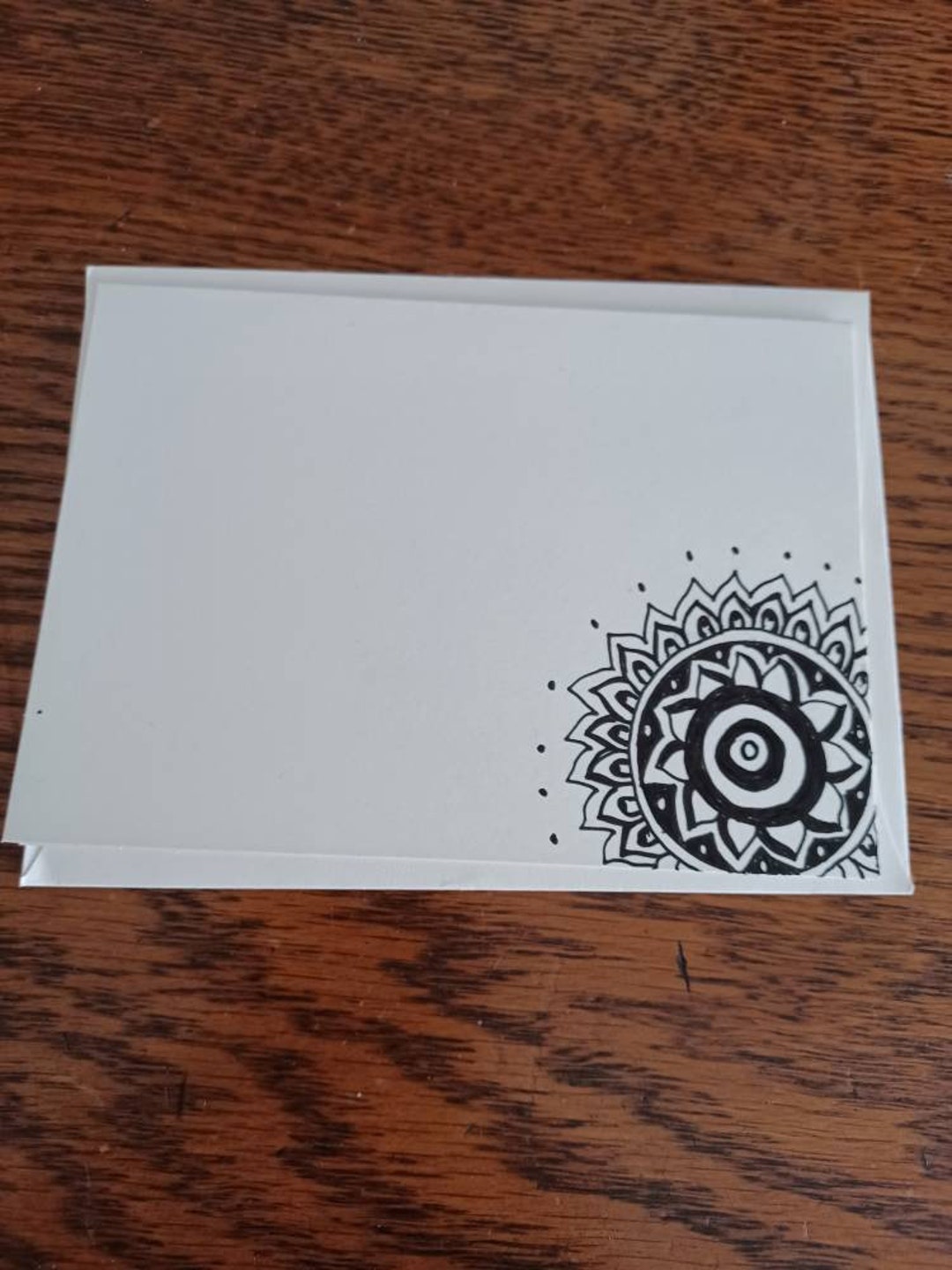 Hand Drawn Zentangle Cream Greeting Card - Etsy