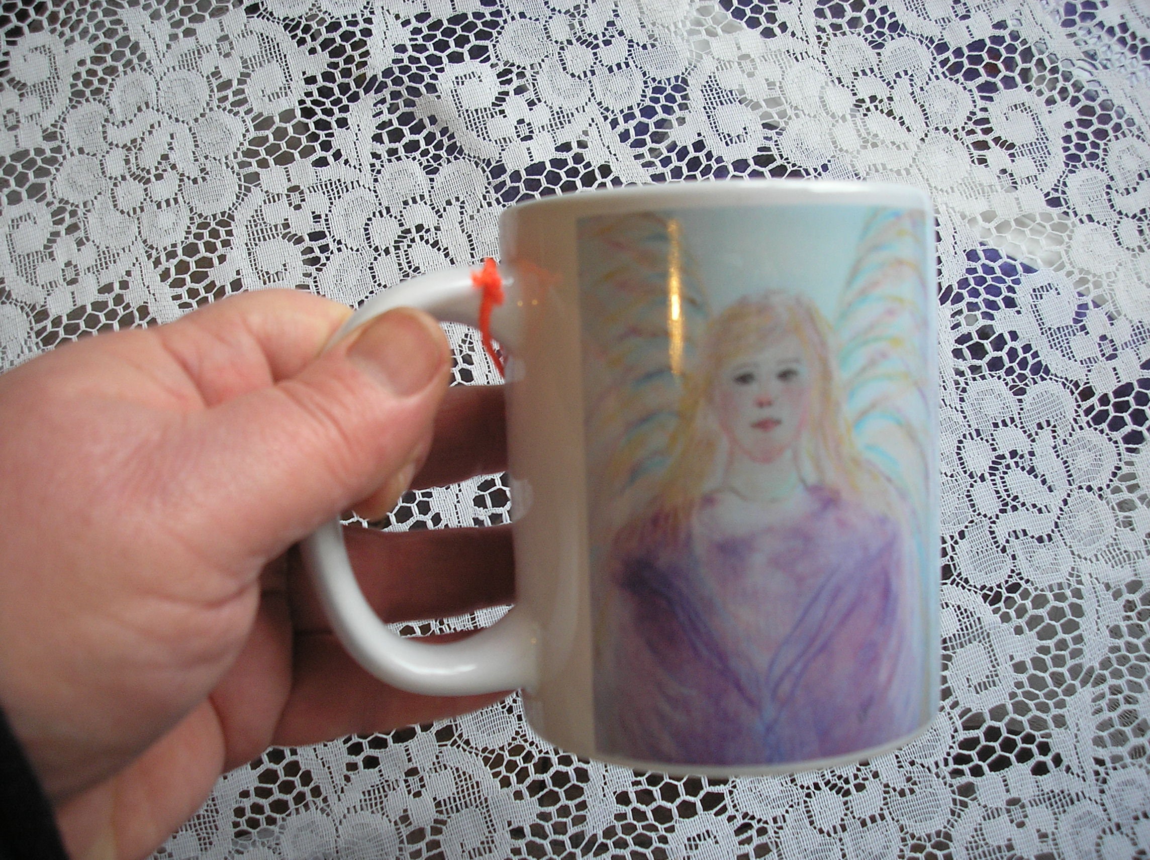 Angel coffee mug white mug with printed angel design UK | Etsy