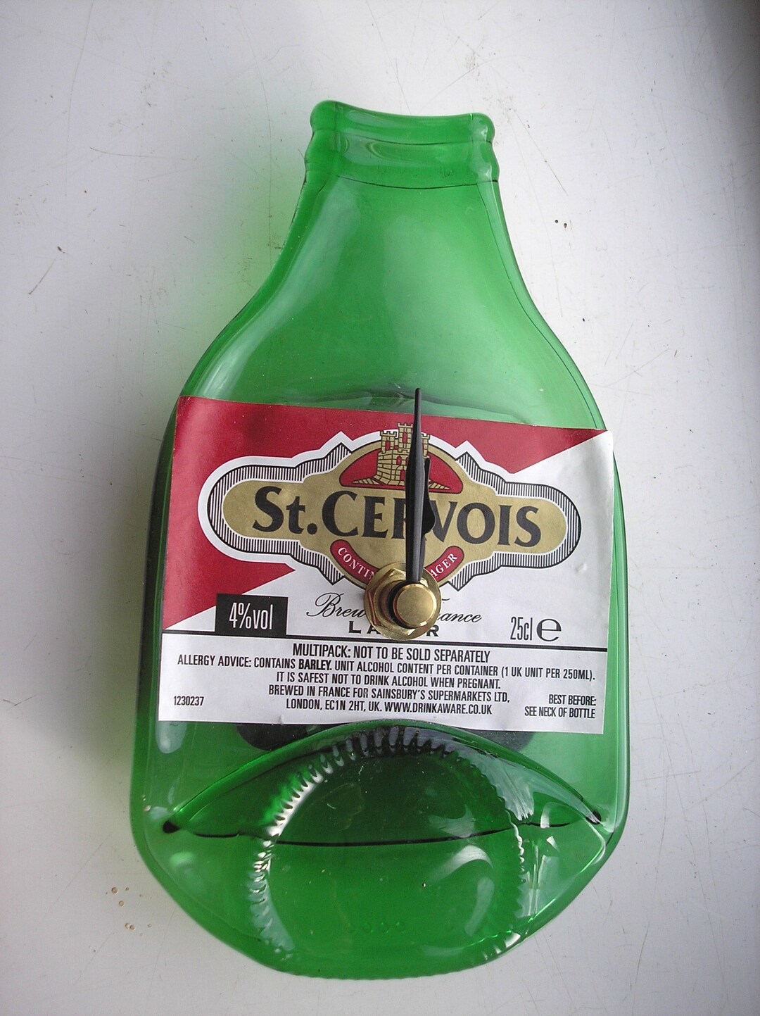 Recycled Beer Bottle Clock: Slumped Glass Novelty Gift - Etsy