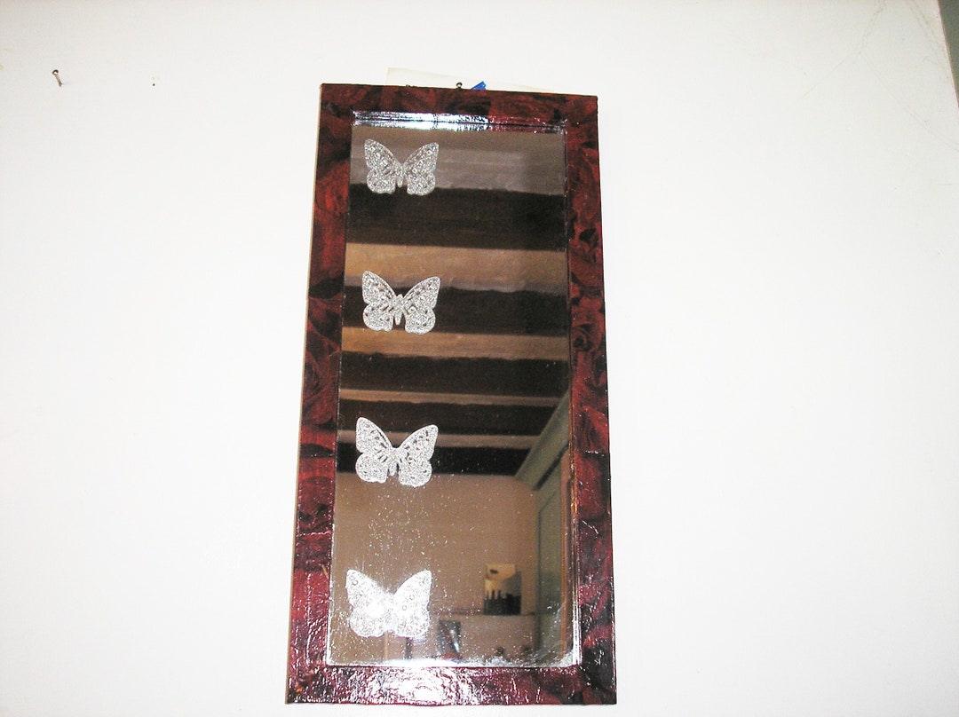 Miroir papillon, papillons decoupage encadré miroir cadeau, décoratif ...
