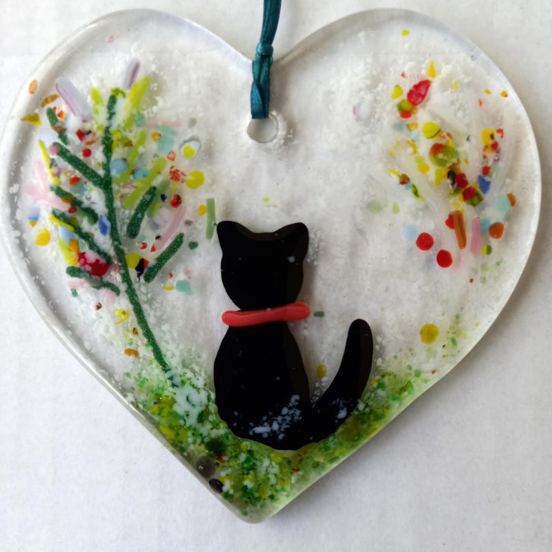 Fused Glass Cat - Etsy UK