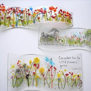 Poppies Fused Glass Wave, Poppy Field Theme, English Countryside Scene ...