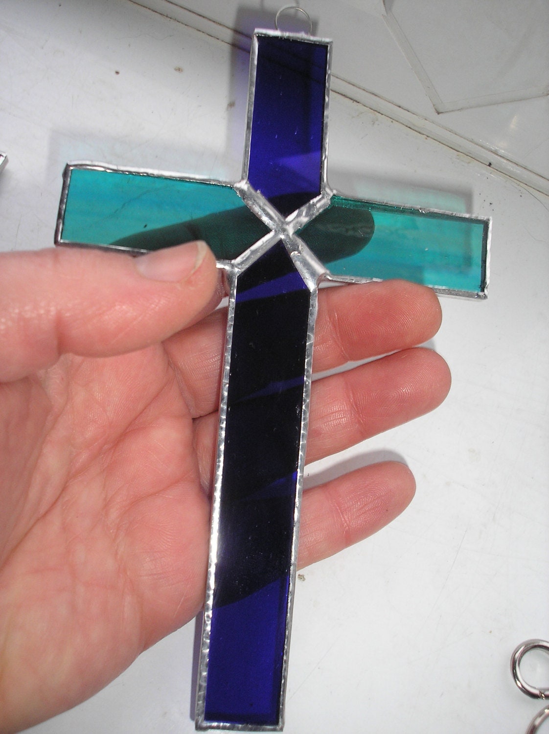 Stained Glass Cross Suncatcher