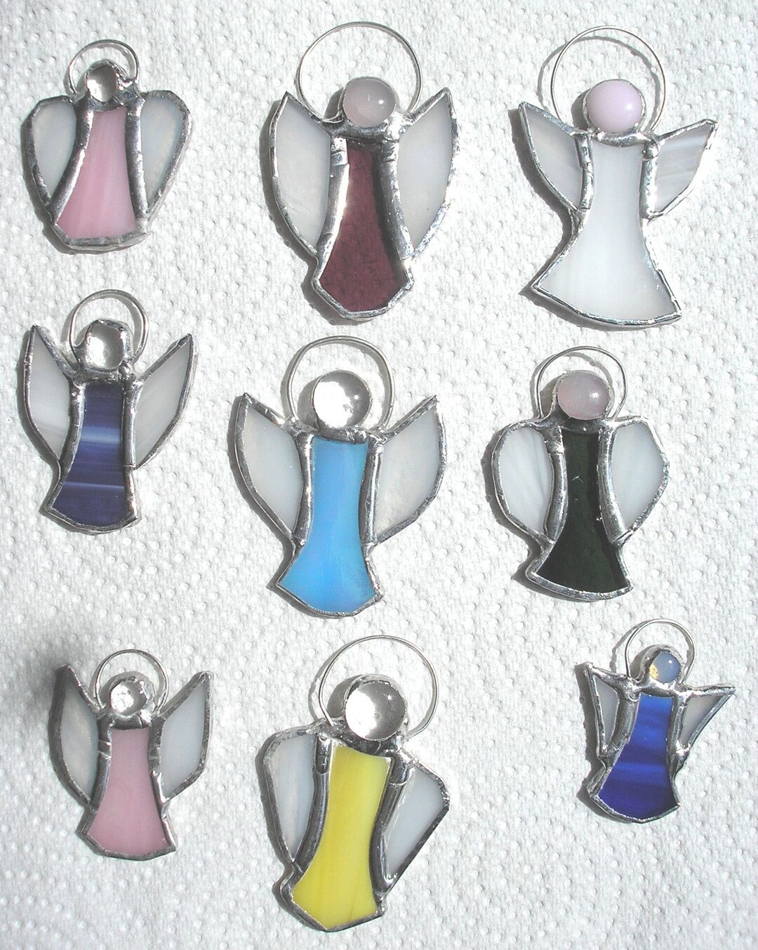 Mini Stained Glass Angel Suncatcher, Angel Art, Handmade, Glass Art ...