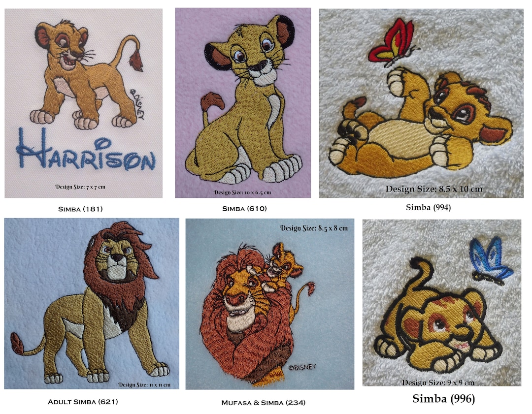 Lion - Simba Designs (A) - Embroidered Personalised Cotton Bath or Hand ...
