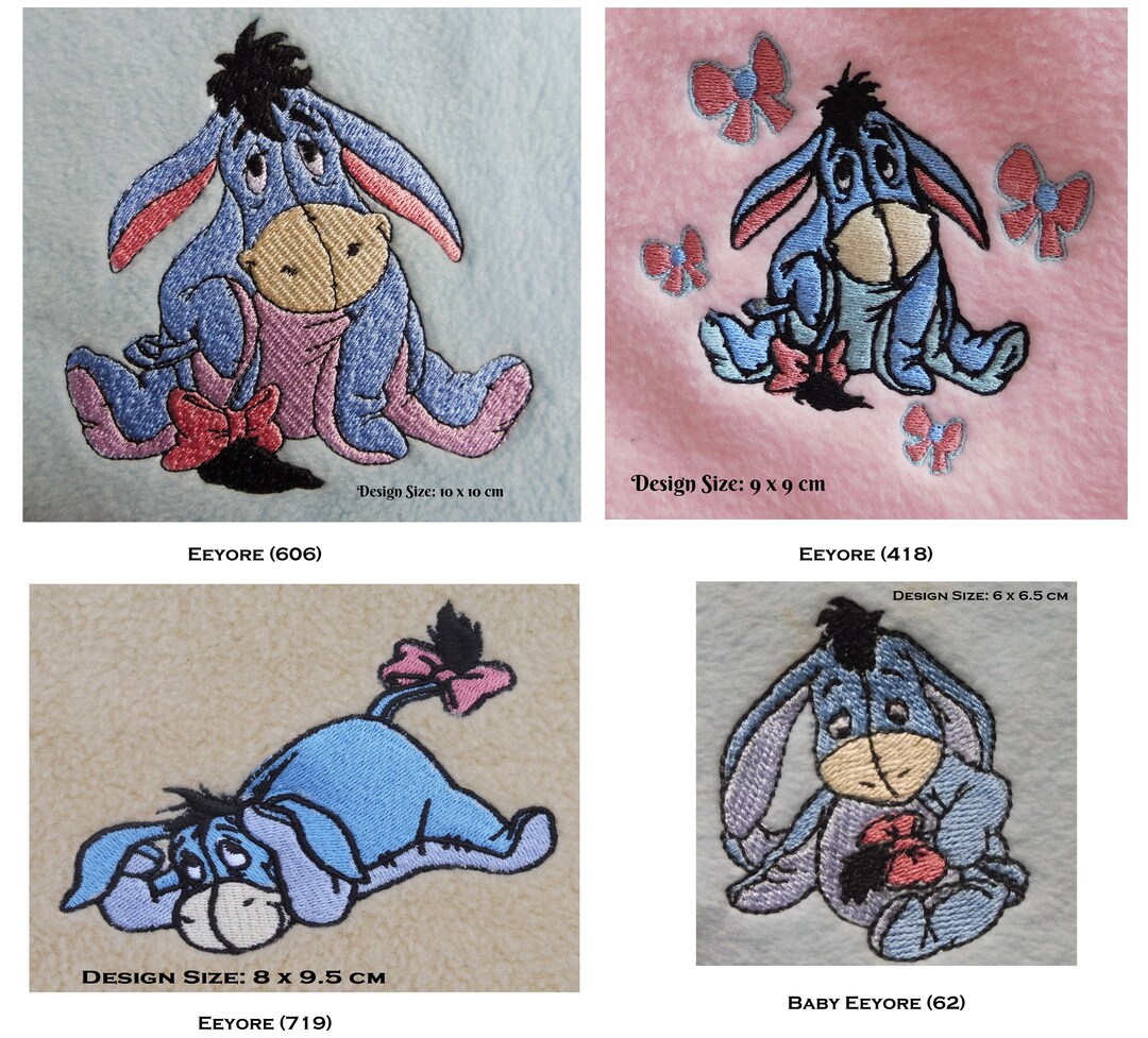 Eeyore Designs (A) - Embroidered Personalised Fleece Baby Blankets or ...