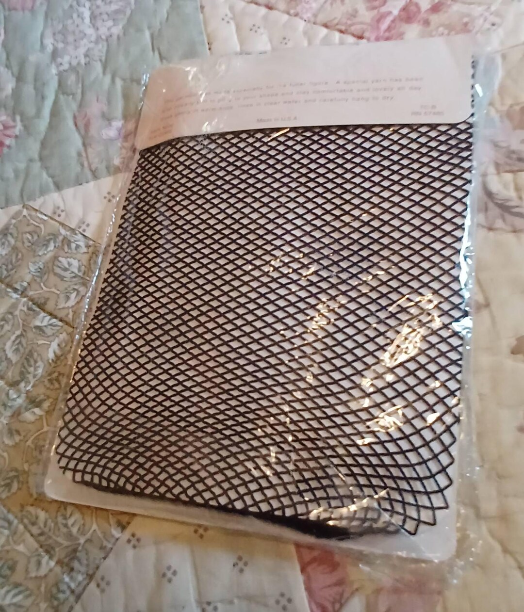 Vintage 1970s Black Fishnet Pantyhose, 1X, Made in USA (new in Package ...
