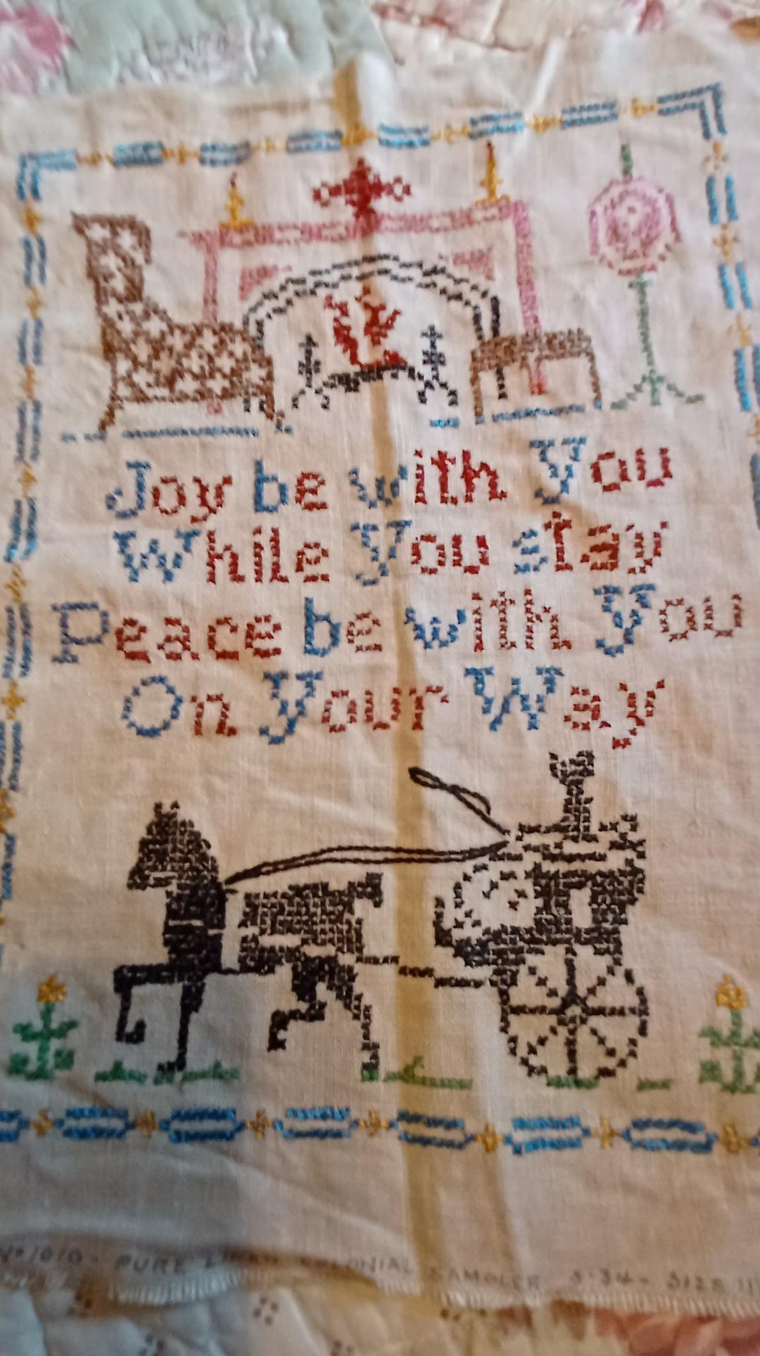 Vintage 1940's Cross Stitch Linen Fabric - Vogue Handmade -E- - Etsy