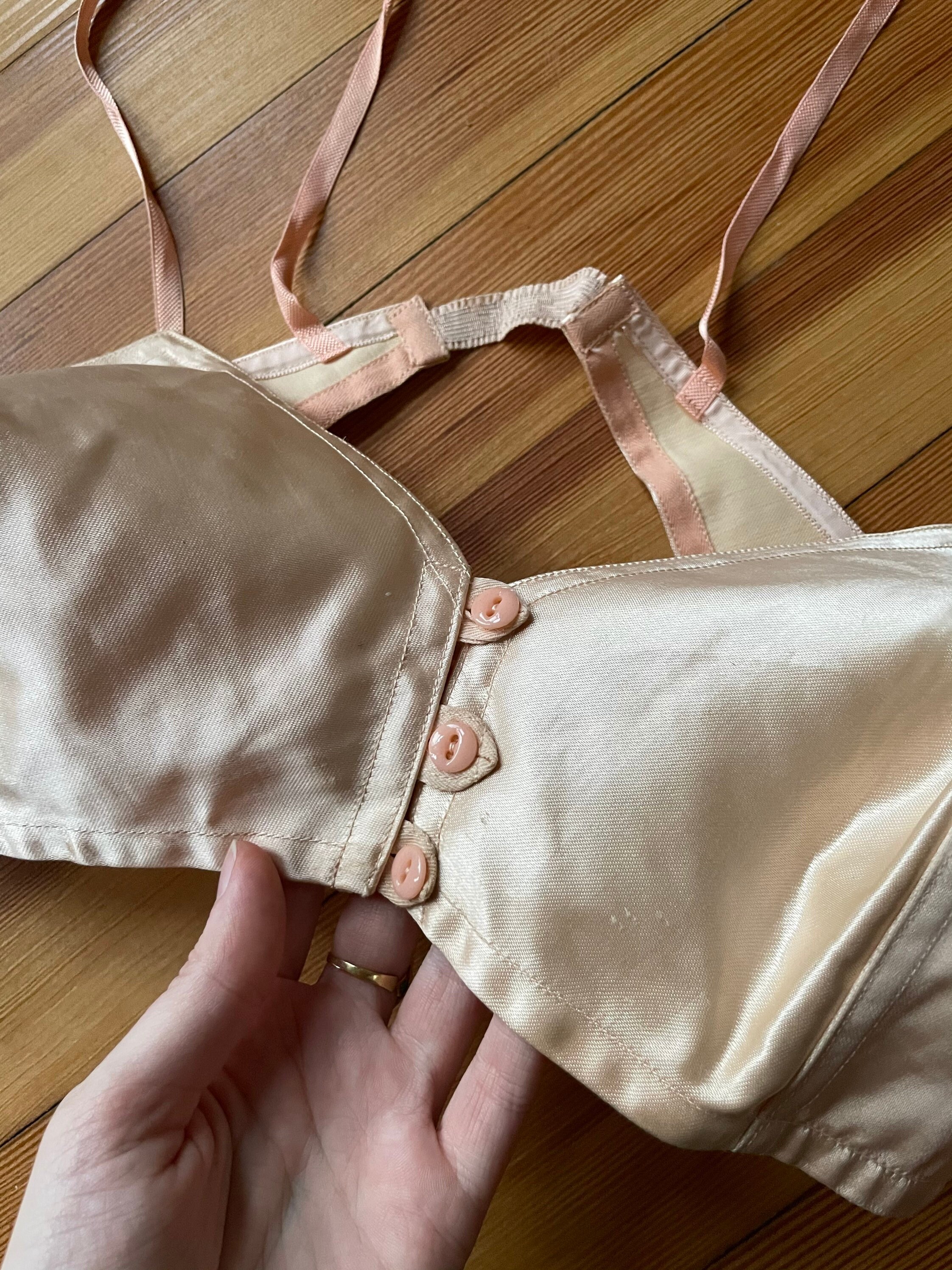 30s French Bullet Bra Satin Pink Deco Lingerie Vedette Paris | Etsy ...