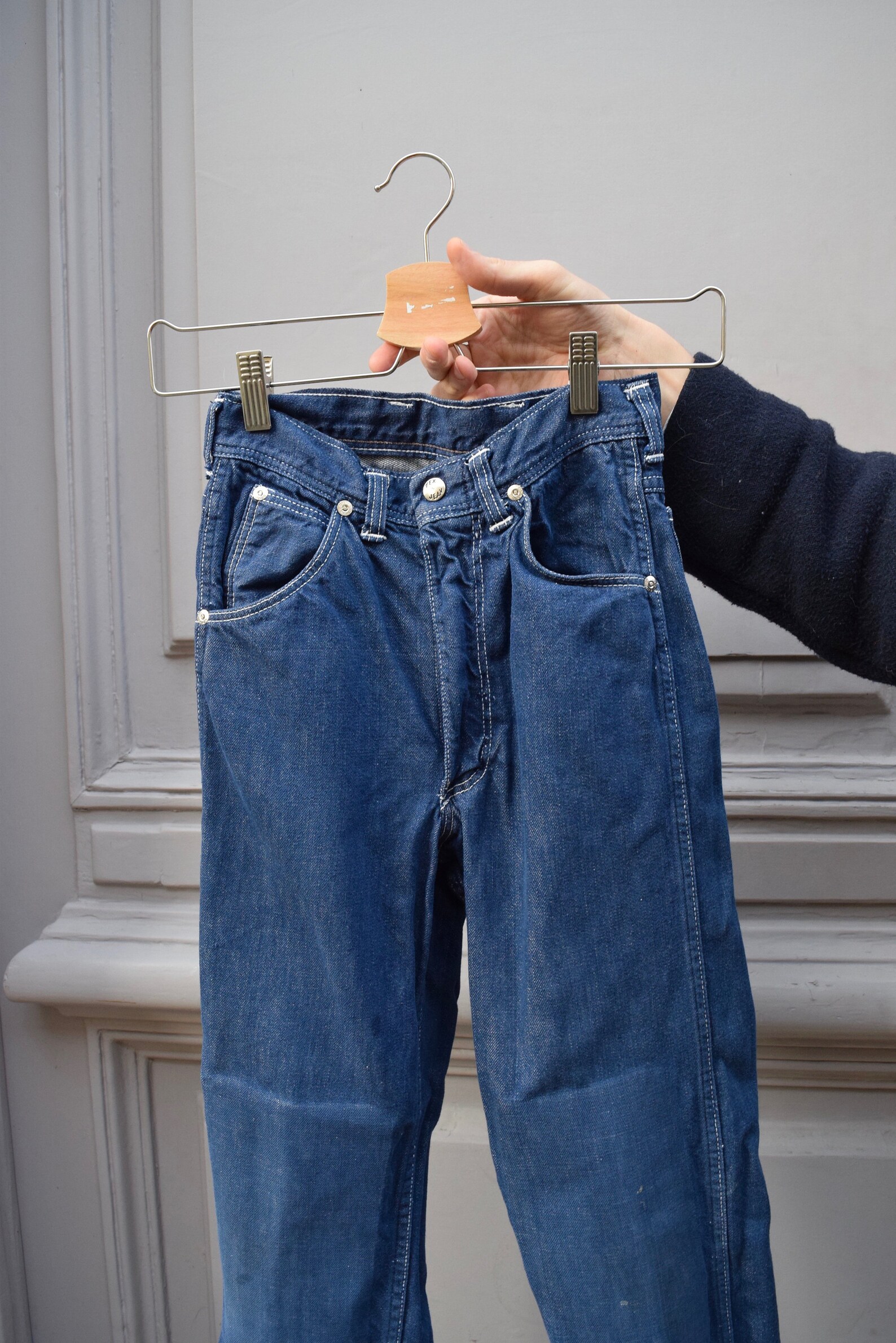 50er 60er Jeans Jeans Cowboy Kontraststich Straight Leg Pants / Talon ...