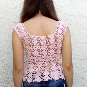 Square Neck Top. Lace Sleeveless Top Crochet Pattern // OLD TIMES ...
