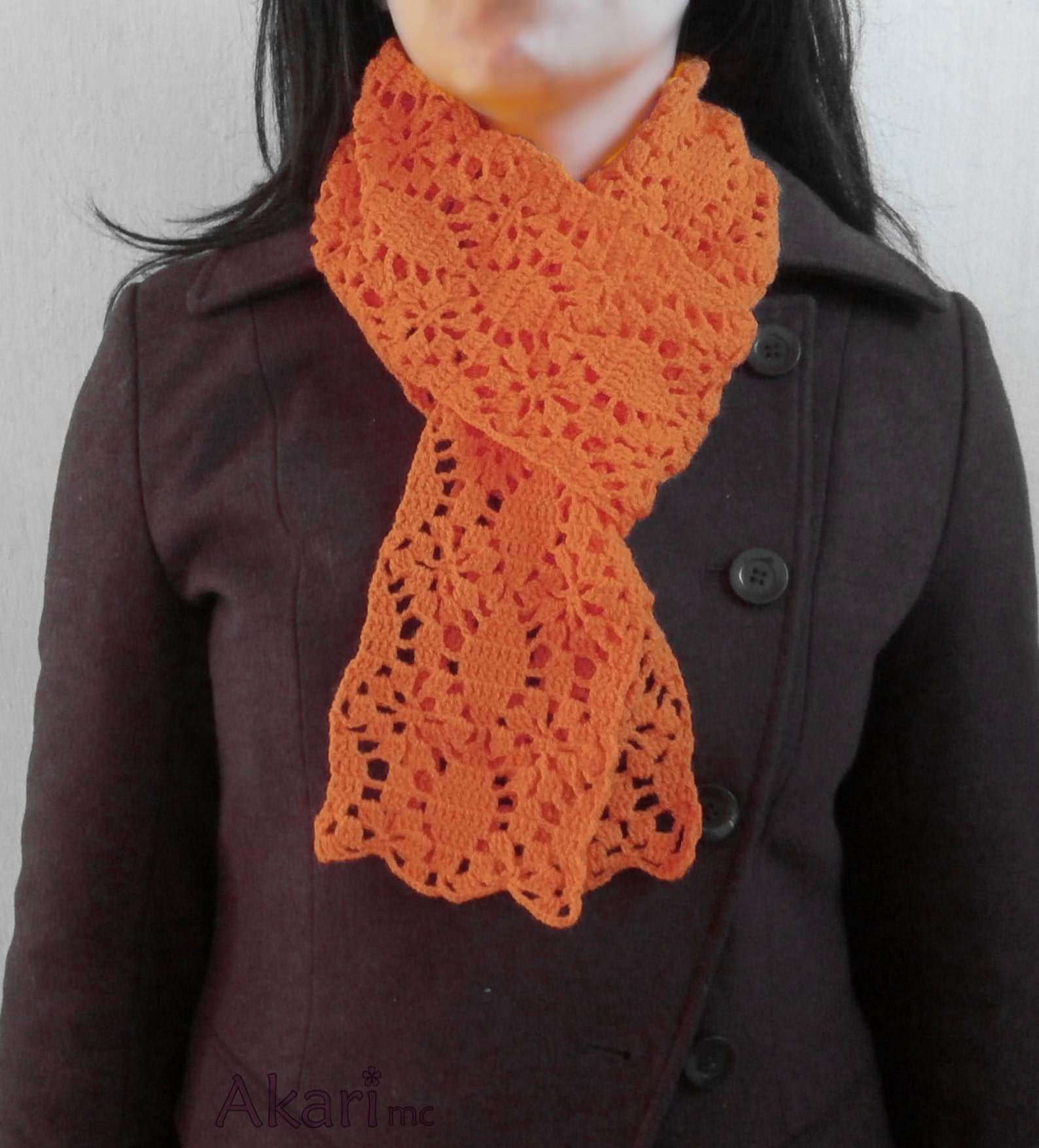 Lacy Lightweight Scarf Crochet Pattern. Poinsettias Design // FEDERAL ...