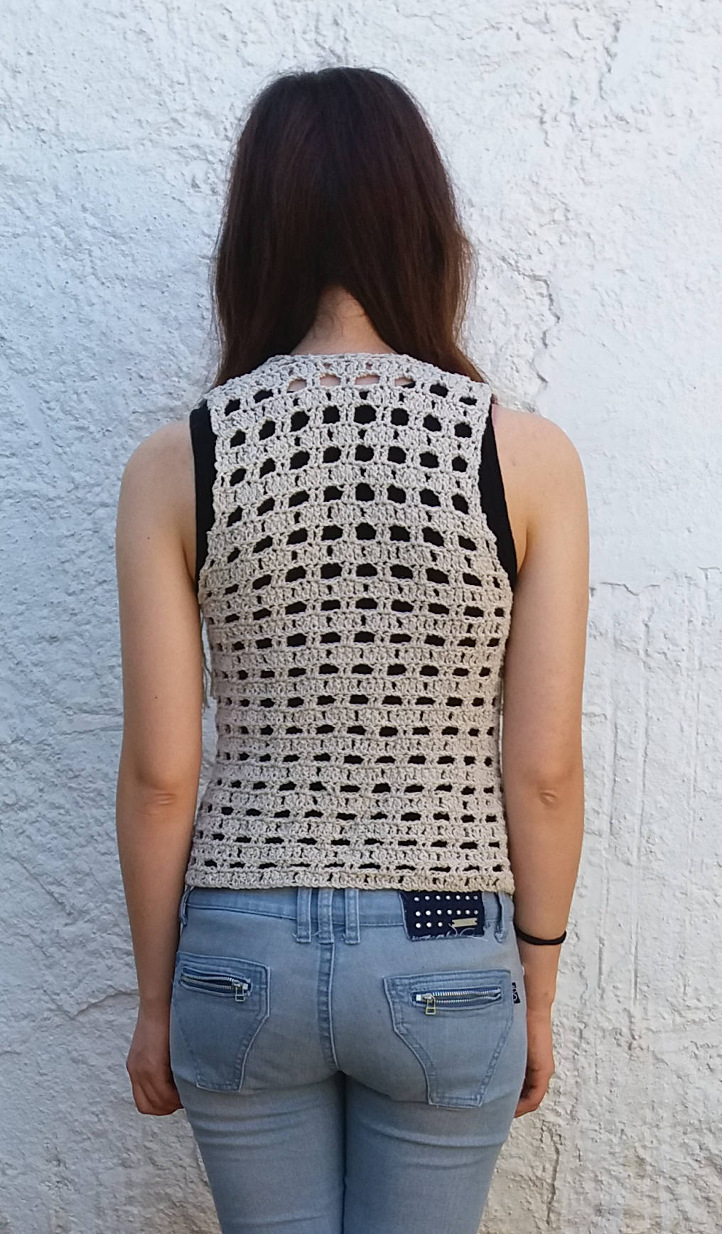 Crochet Vest Pattern With Fringes on the Chest. Lace Fringed Vest ...