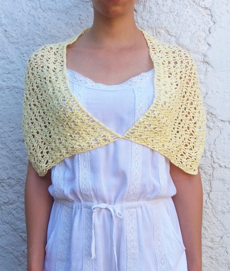 Rectangular Little Shawl Crochet Pattern. Lightweight Lace Scarf ...