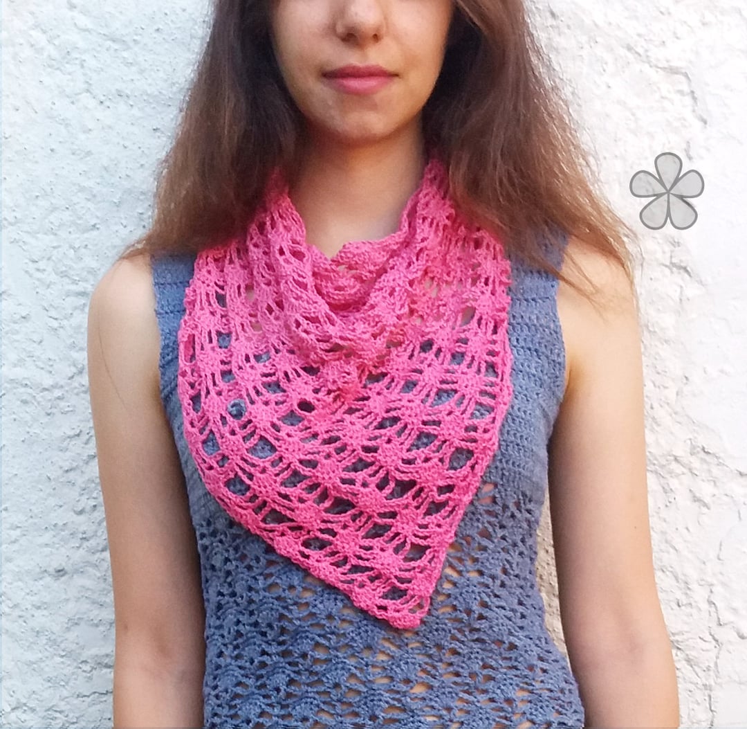 Lace Bandana Crochet Pattern. Triangle Scarf. Crochet Shawl // DEJA VU ...