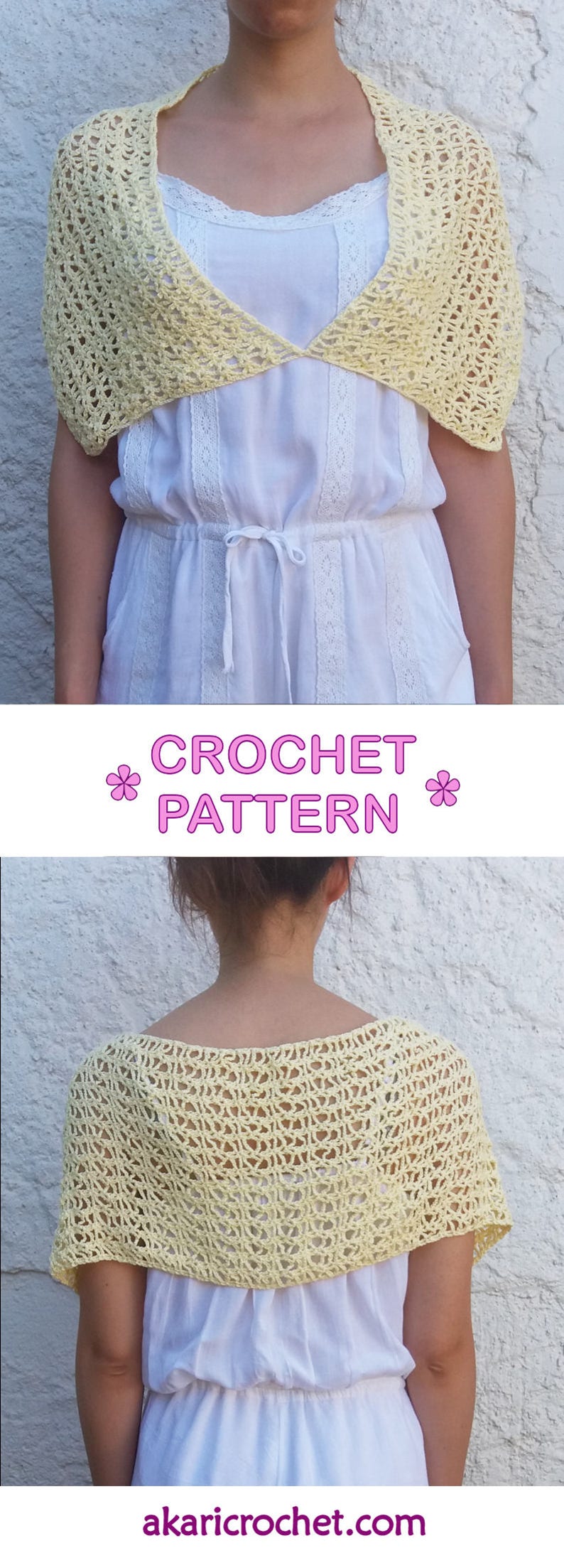 Rectangular Little Shawl Crochet Pattern. Lightweight Lace Scarf ...