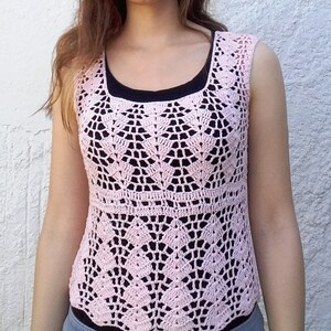 Square Neck Top. Lace Sleeveless Top Crochet Pattern // OLD TIMES ...