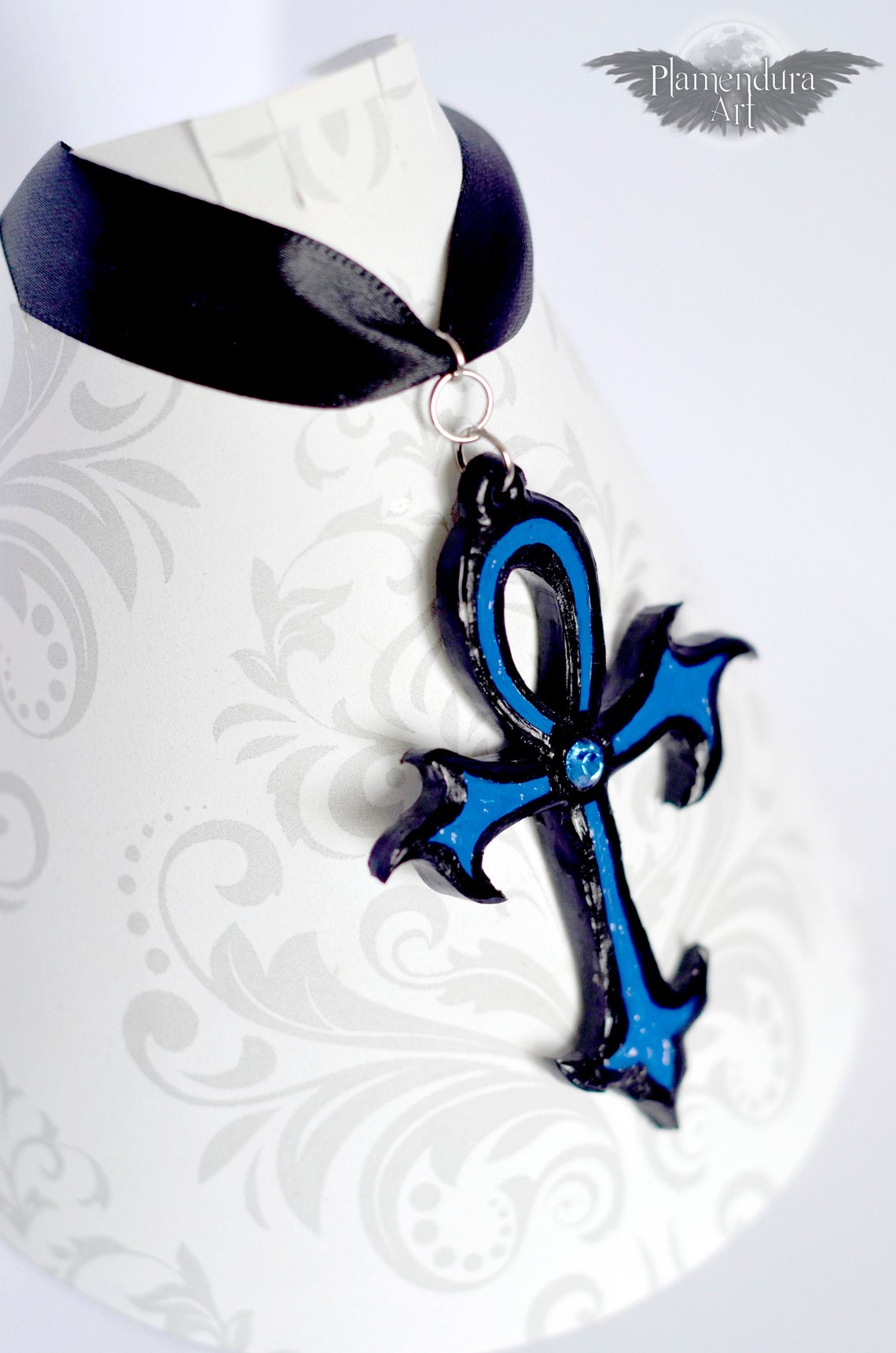 BLUE VAMP CROSS choker | Etsy