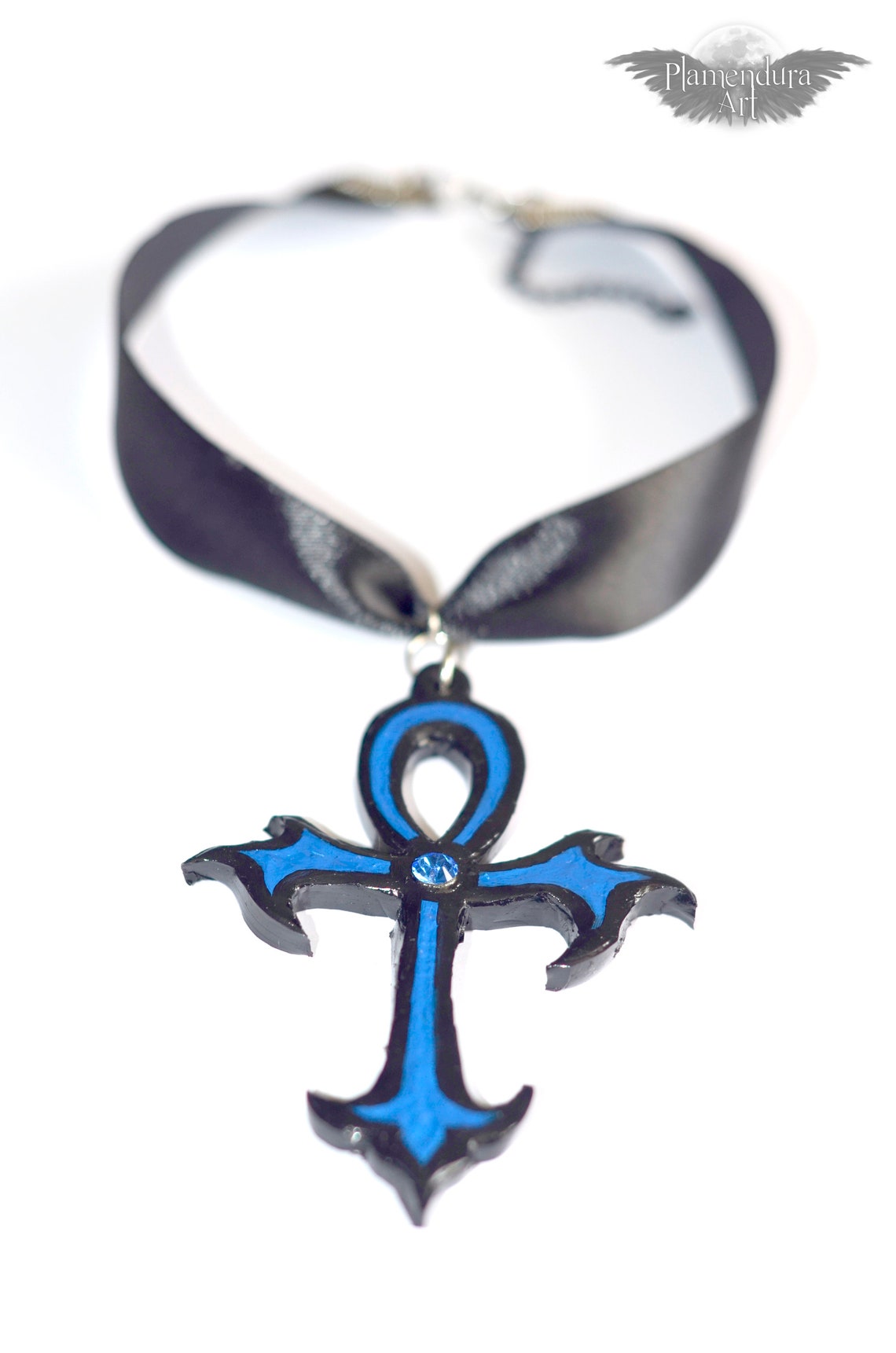 BLUE VAMP CROSS choker | Etsy
