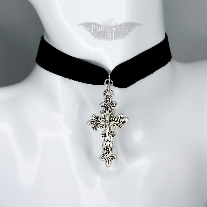 Cross Choker - Etsy