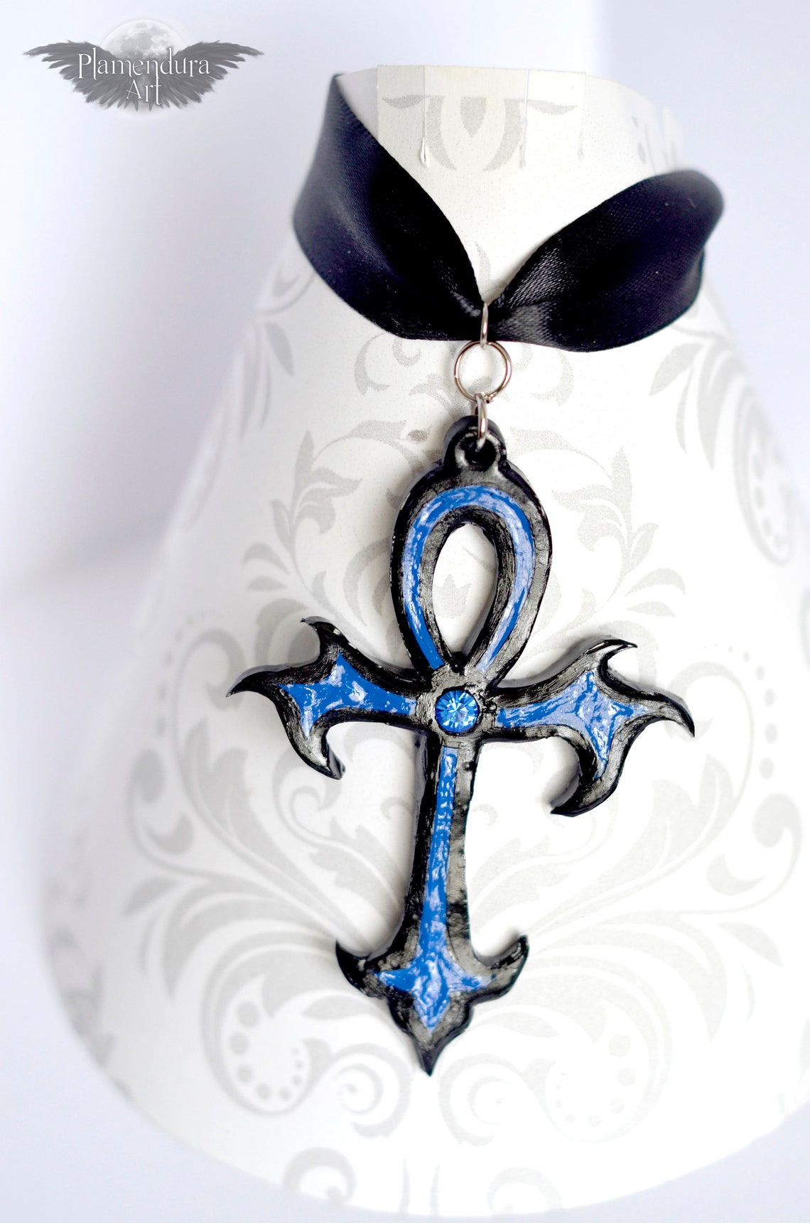 BLUE VAMP CROSS choker | Etsy