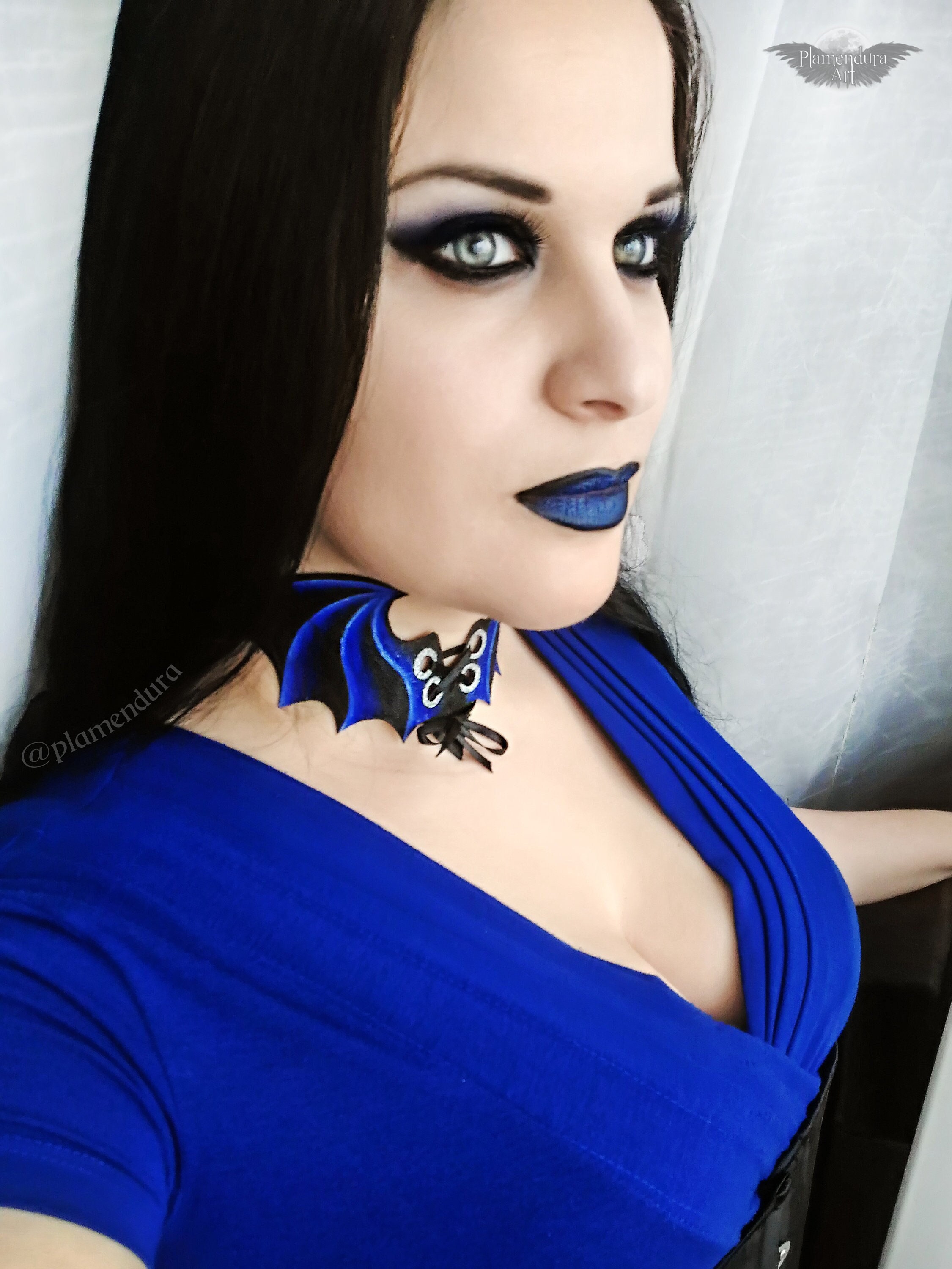 BLUE BAT WINGS Corset Choker - Etsy