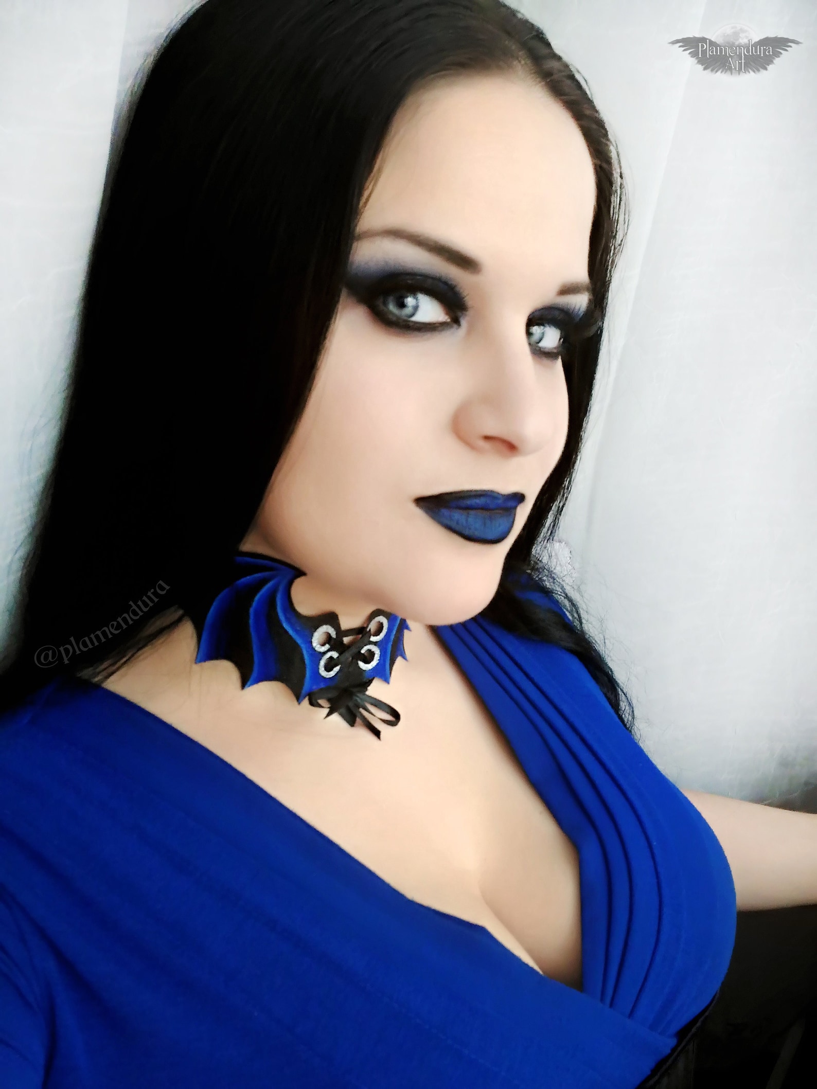BLUE BAT WINGS Corset Choker - Etsy