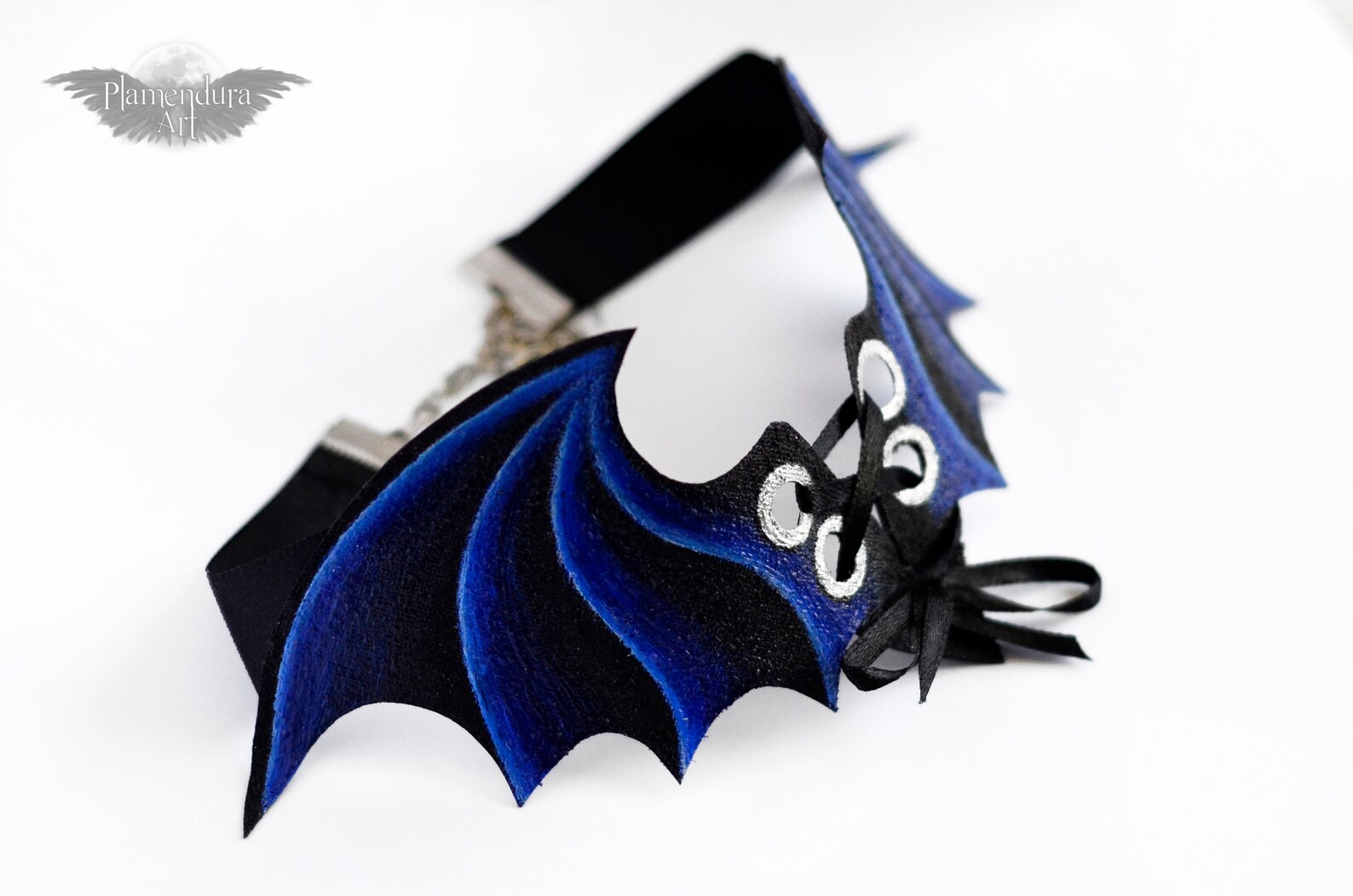 BLUE BAT WINGS Corset Choker | Etsy