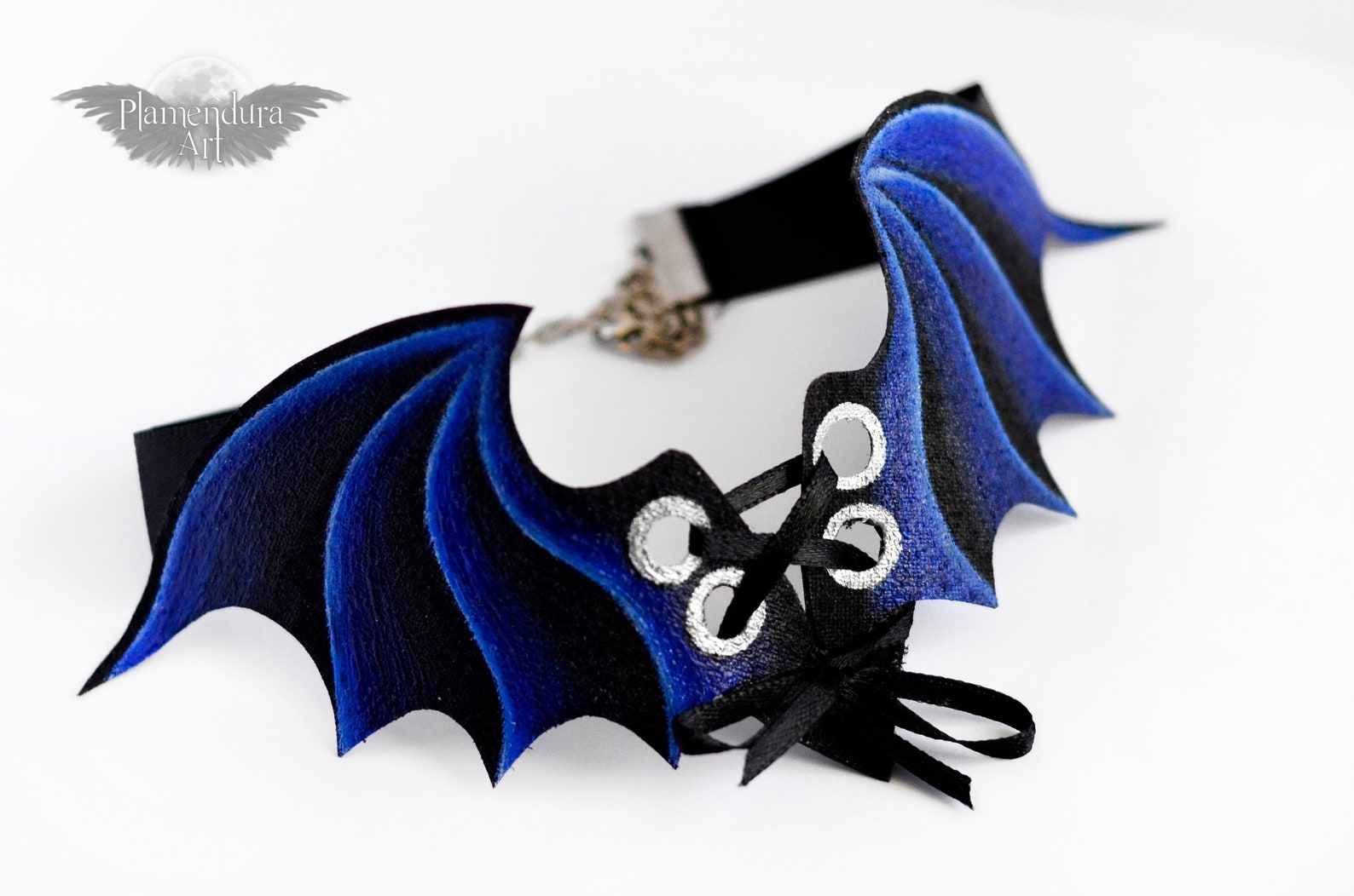 BLUE BAT WINGS Corset Choker | Etsy