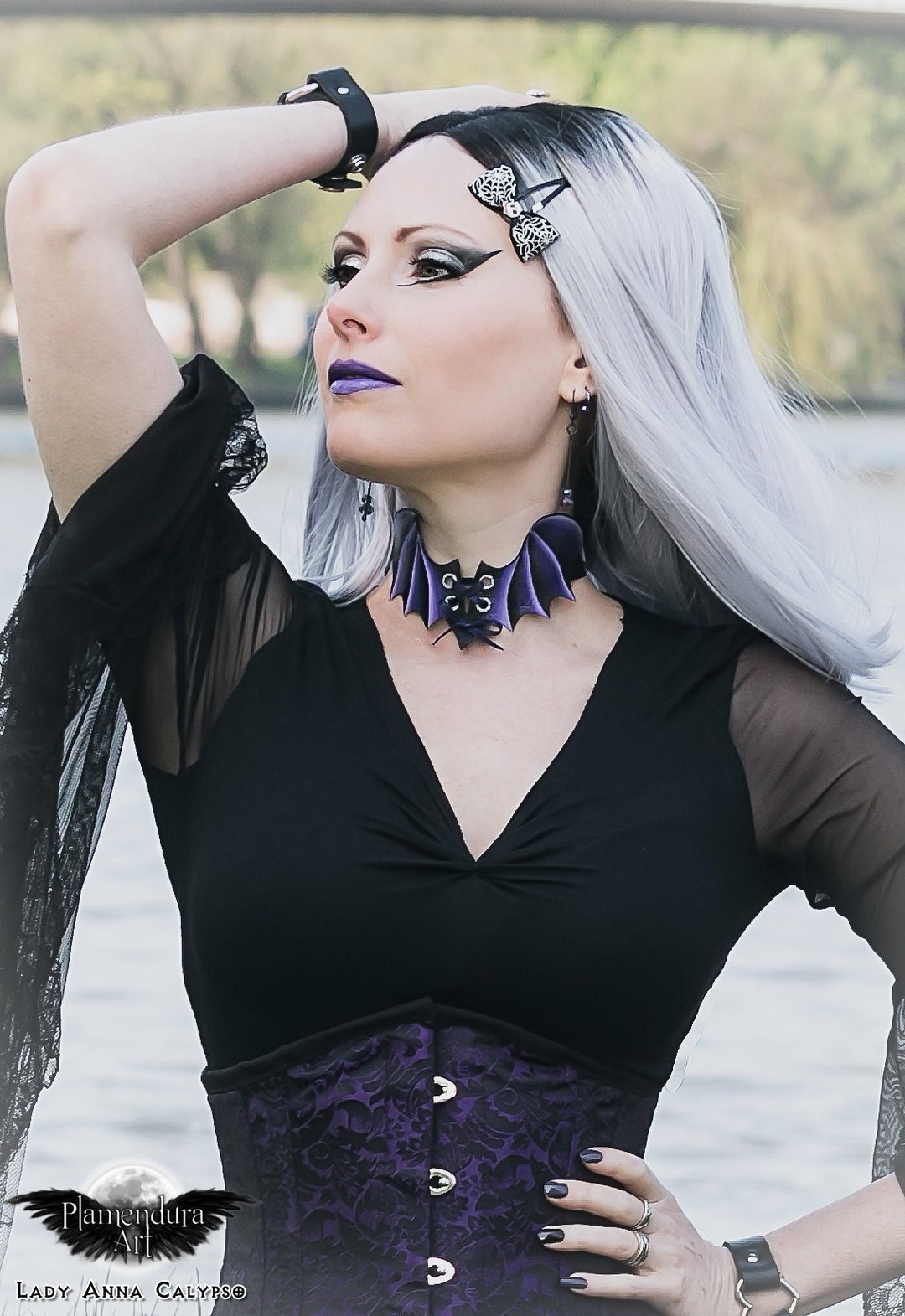 VIOLET BAT WINGS Corset Choker - Etsy