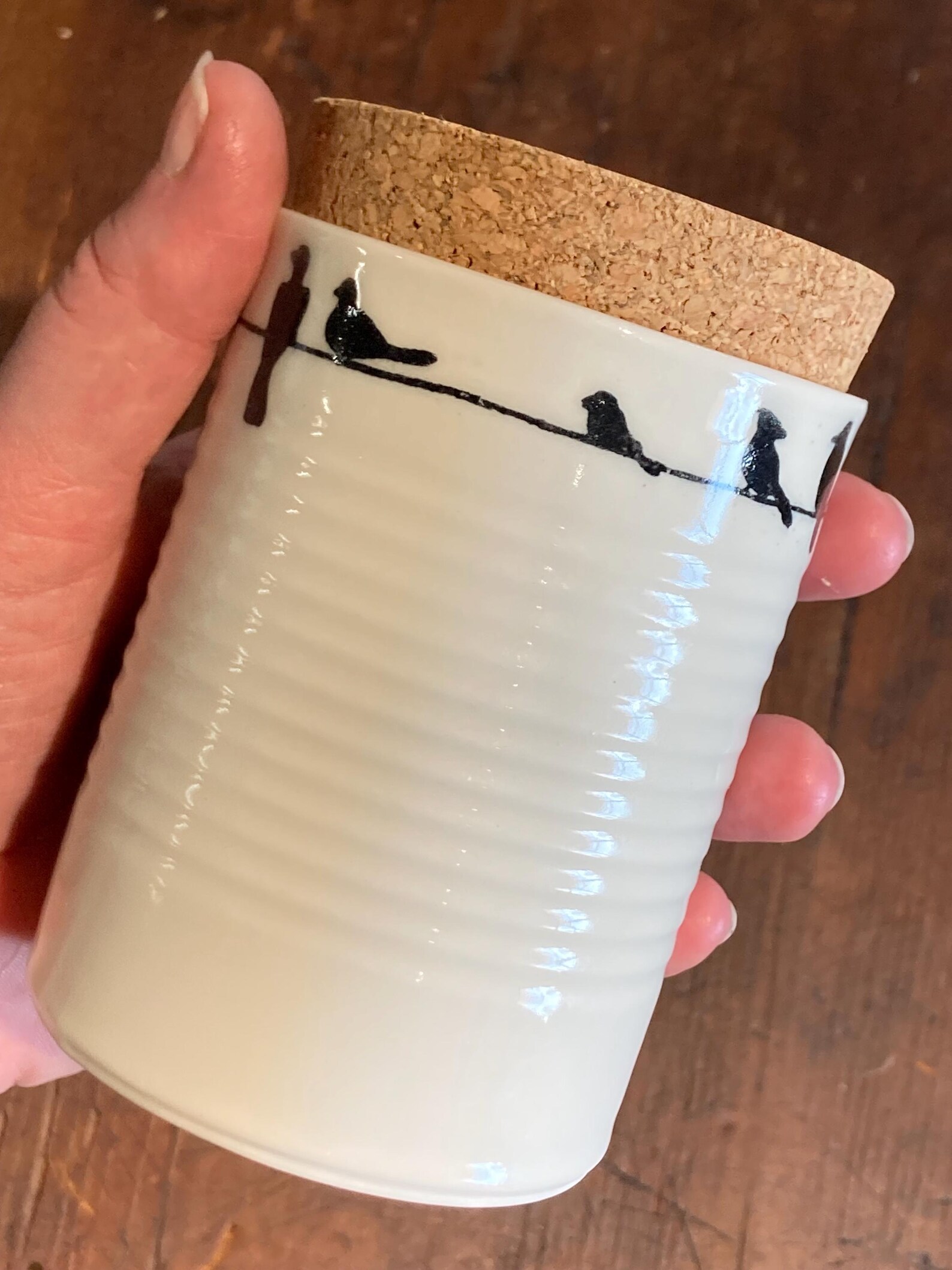 Porcelain Stash Jar With Birds - Etsy