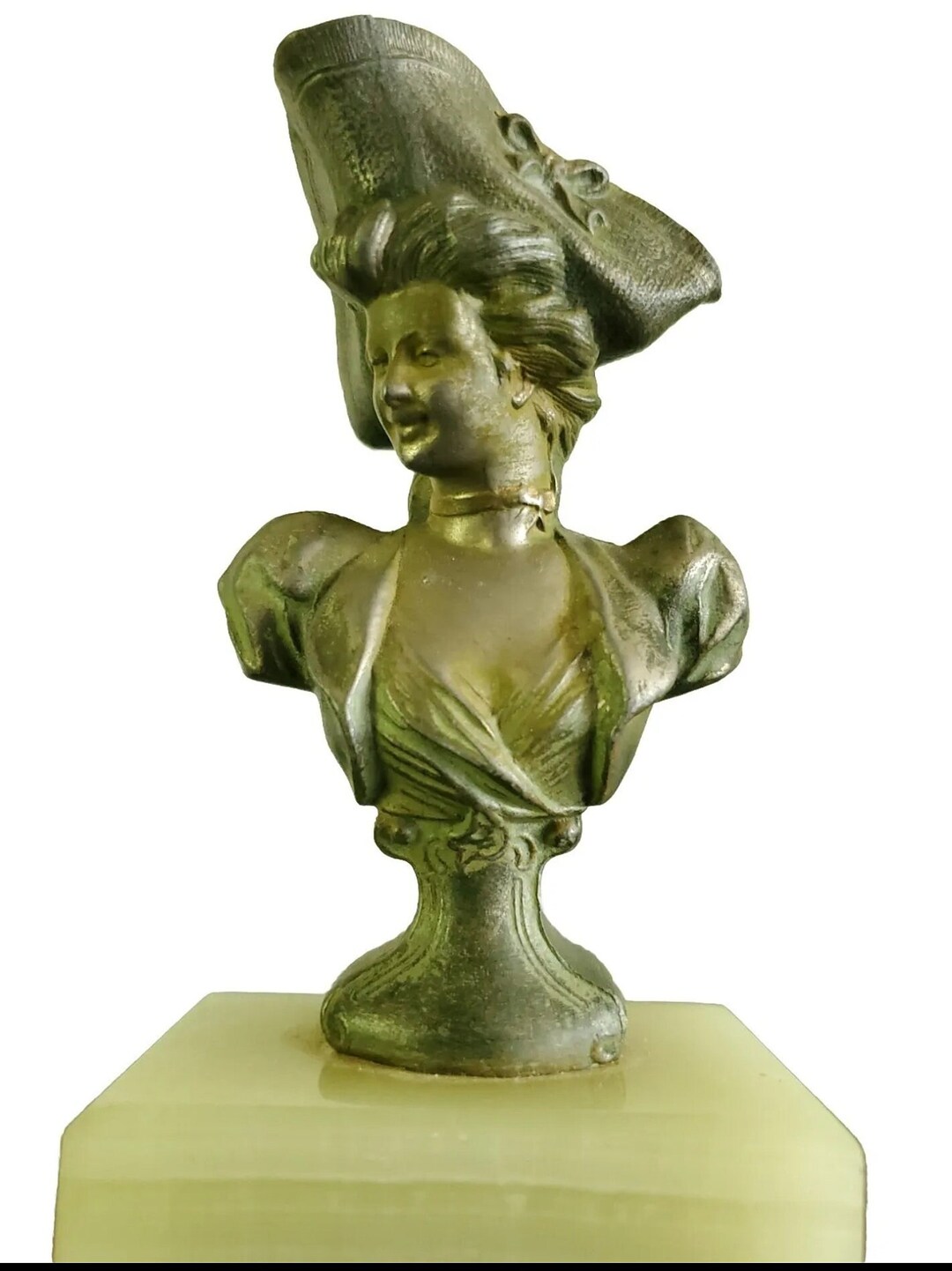 Small Antique Bust Statue Young Lady Miniature French Woman Figurine 5 ...