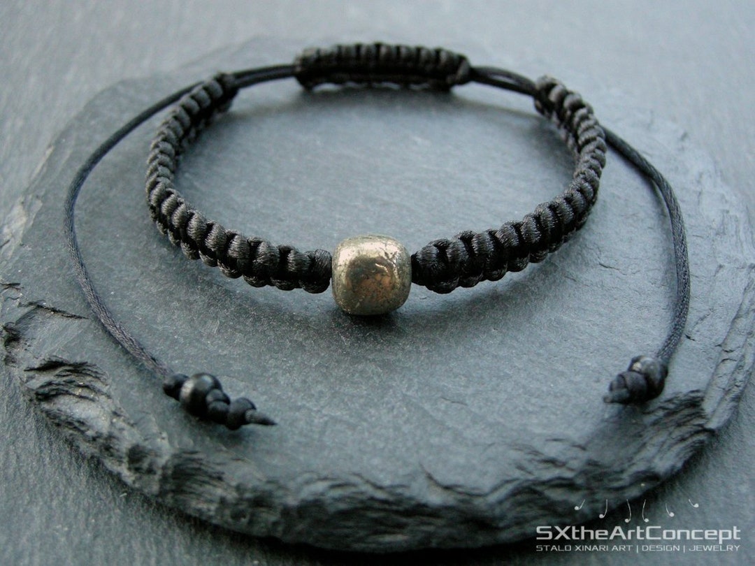 Pyrite Men's Bracelet, Emf Protection Stone, Stacking Wristband, Fool's ...