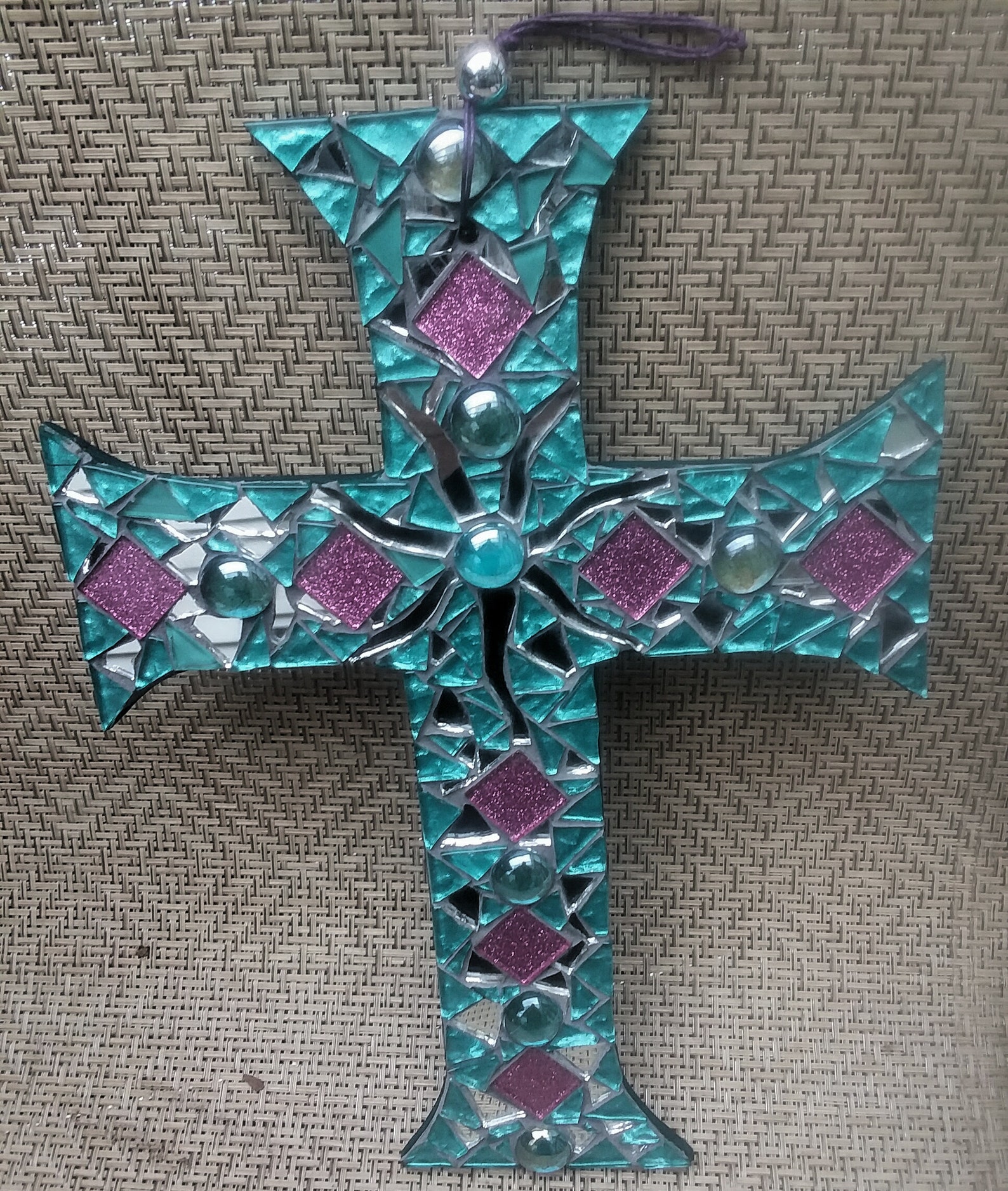 Cross for the Wall..... Mosaic Tile Cross....shades of Pink and ...