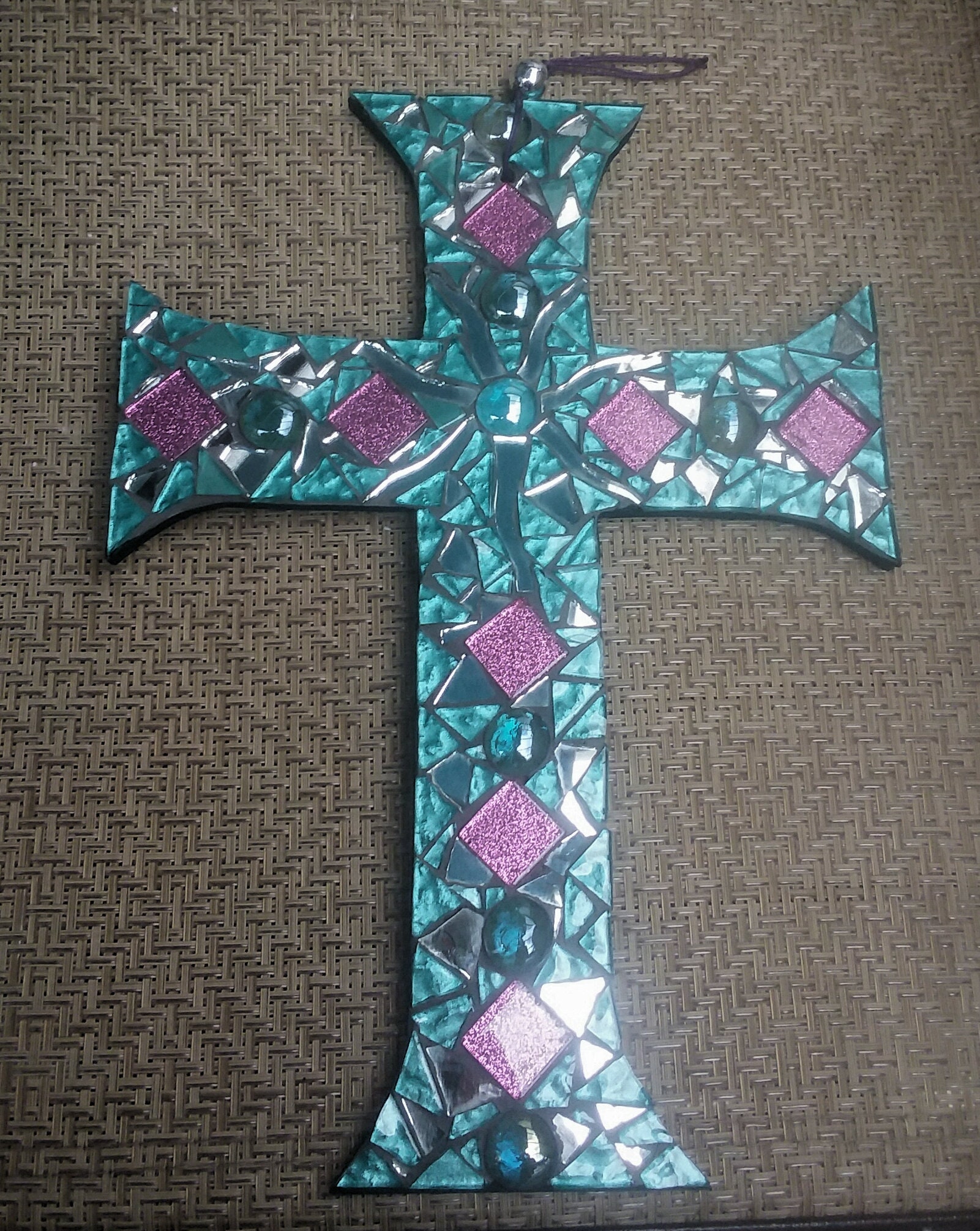 Cross for the Wall..... Mosaic Tile Cross....shades of Pink and ...