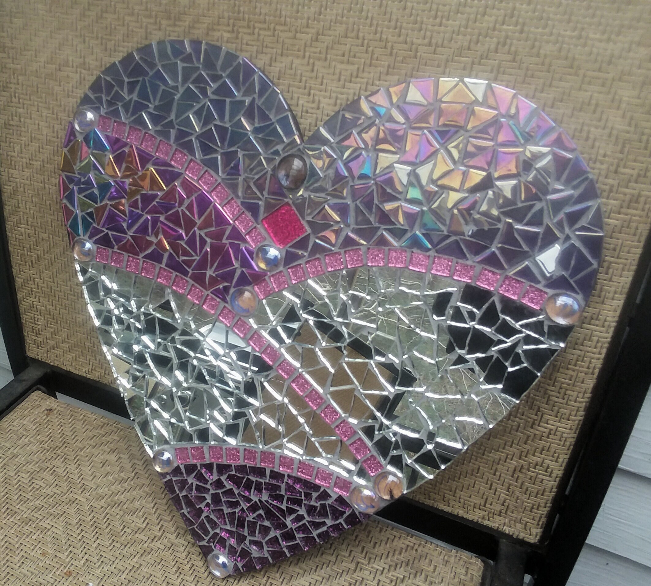 Heart...large Mosaic Tile Heart in Shades of Purple Pink and | Etsy Canada
