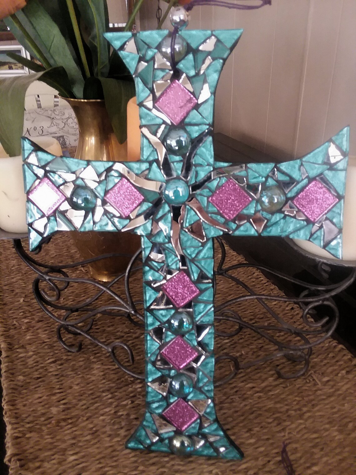 Cross for the Wall..... Mosaic Tile Cross....shades of Pink - Etsy