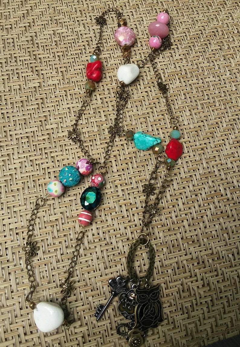 Boho Chain and Bead Necklace Bracelet & Earrings Chunky | Etsy