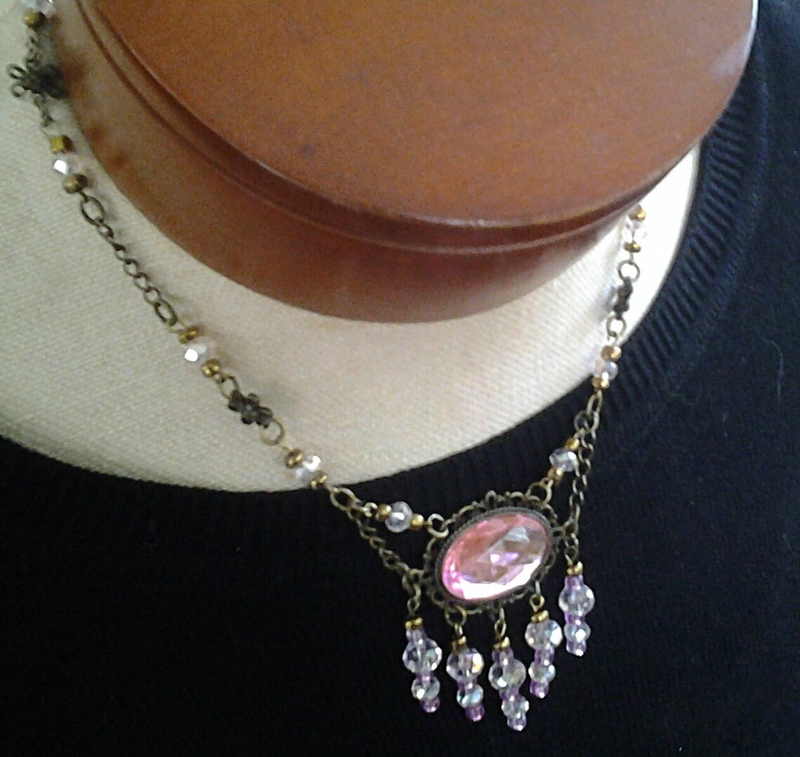 Pink and Bronze Boho Tudor Style Romantic Statement - Etsy