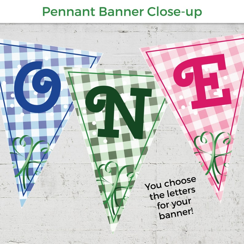 Lucky ONE Printable Pennant Banner First 1st Birthday St. Patty's Day ...